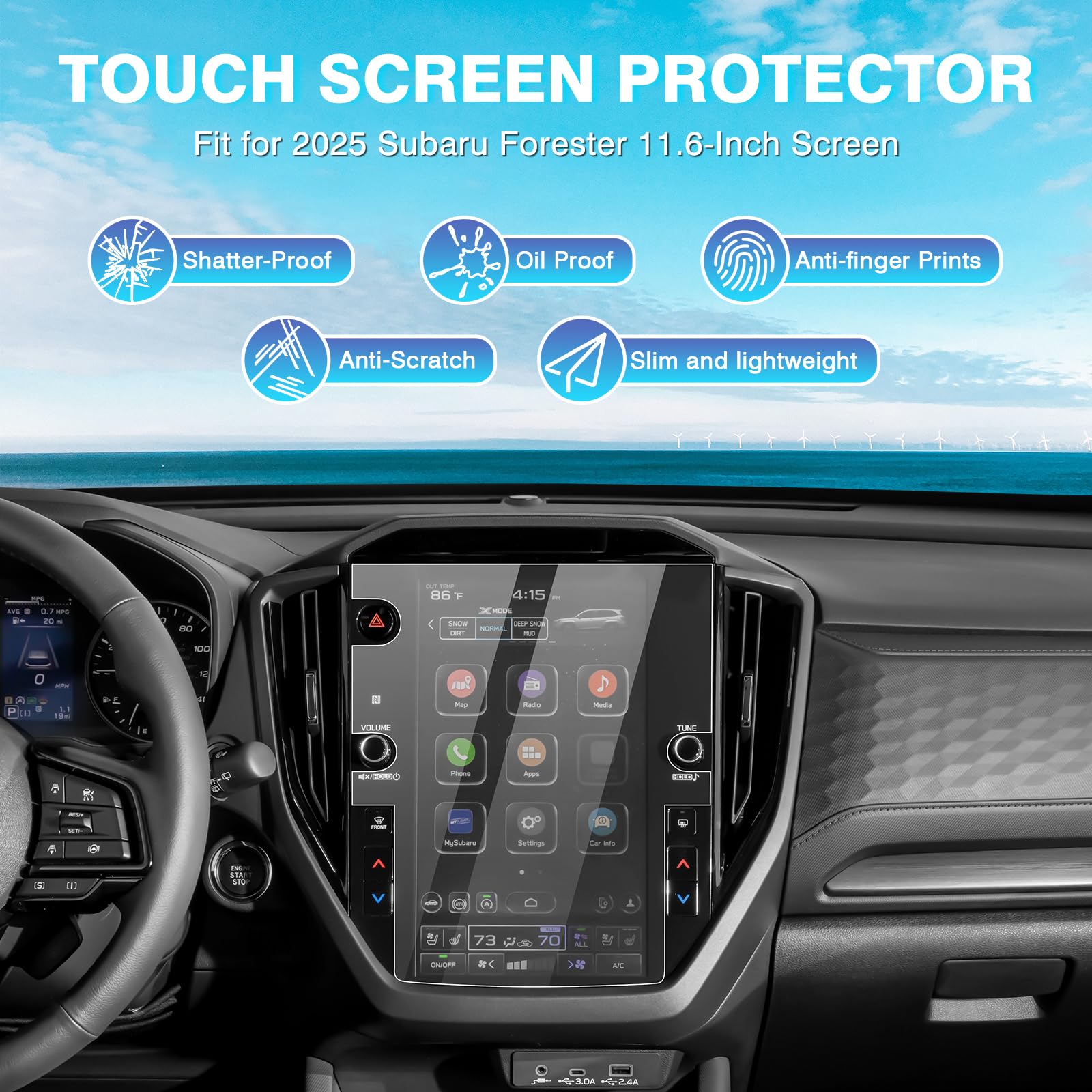 Snapklik.com : Karltys 2 Pack Screen Protector For 2025 Subaru Forester ...