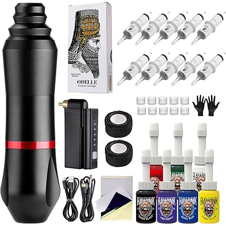 Amazon.com: Tattoo Pen Kit - POSEIDON Wireless Tattoo Machine Kit ...