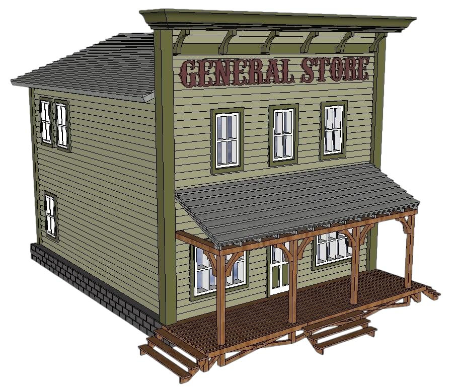 Amazon.com: HO/N Scale Western General Store Model Kit for Train ...