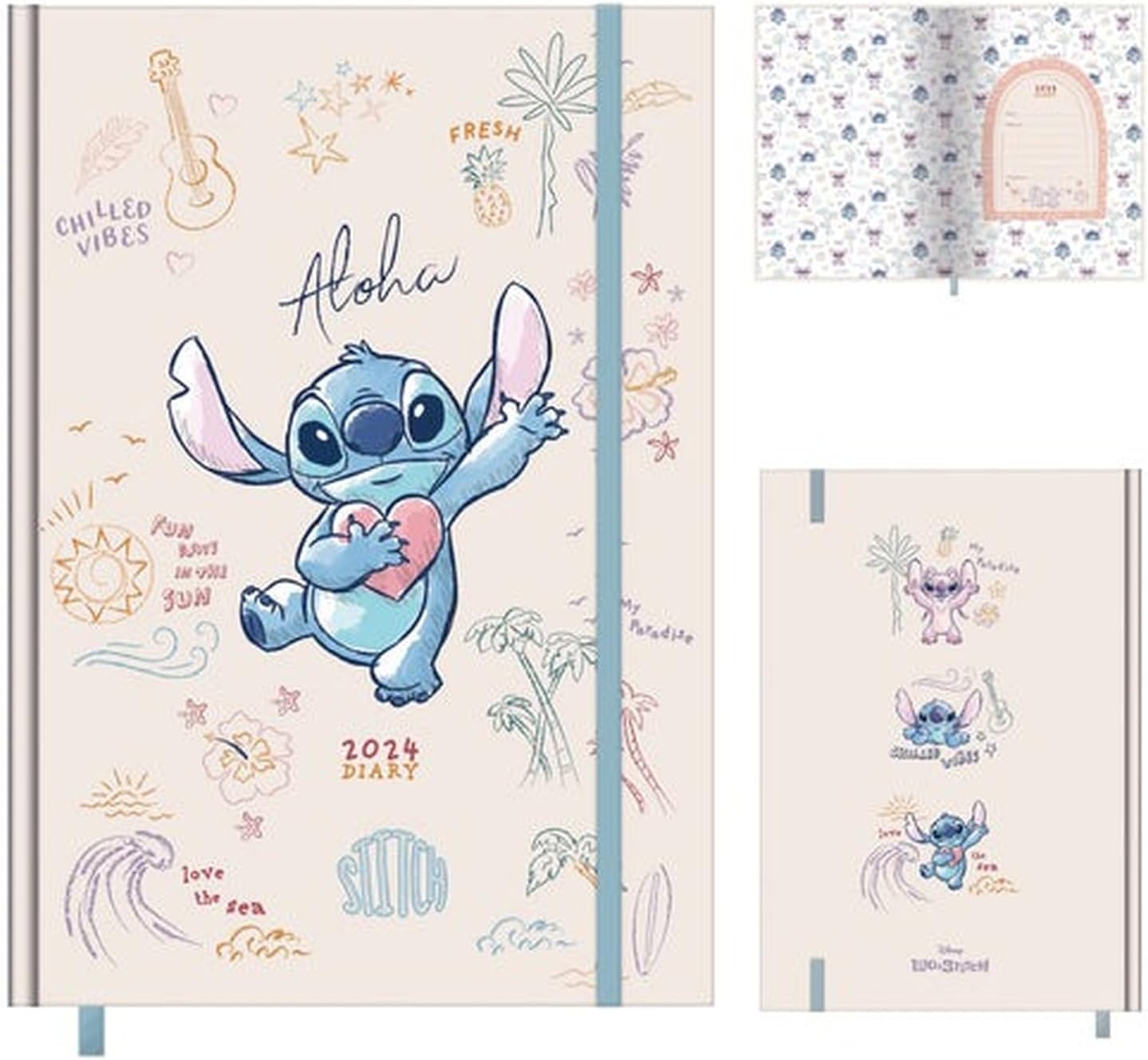 Disney Lilo and Stitch 2024 Diary (Aloha Design), A5 Diary with Hard ...