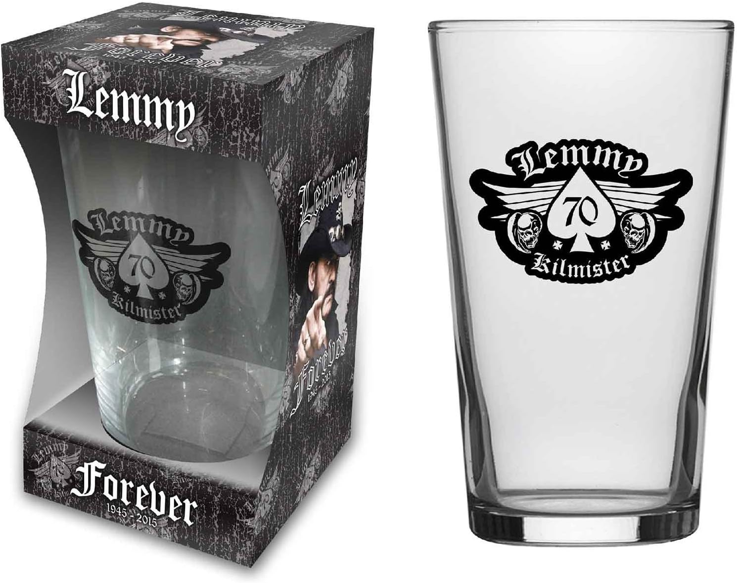 Lemmy Beer Glass Forever Motorhead Official Boxed One Size : Amazon.co ...