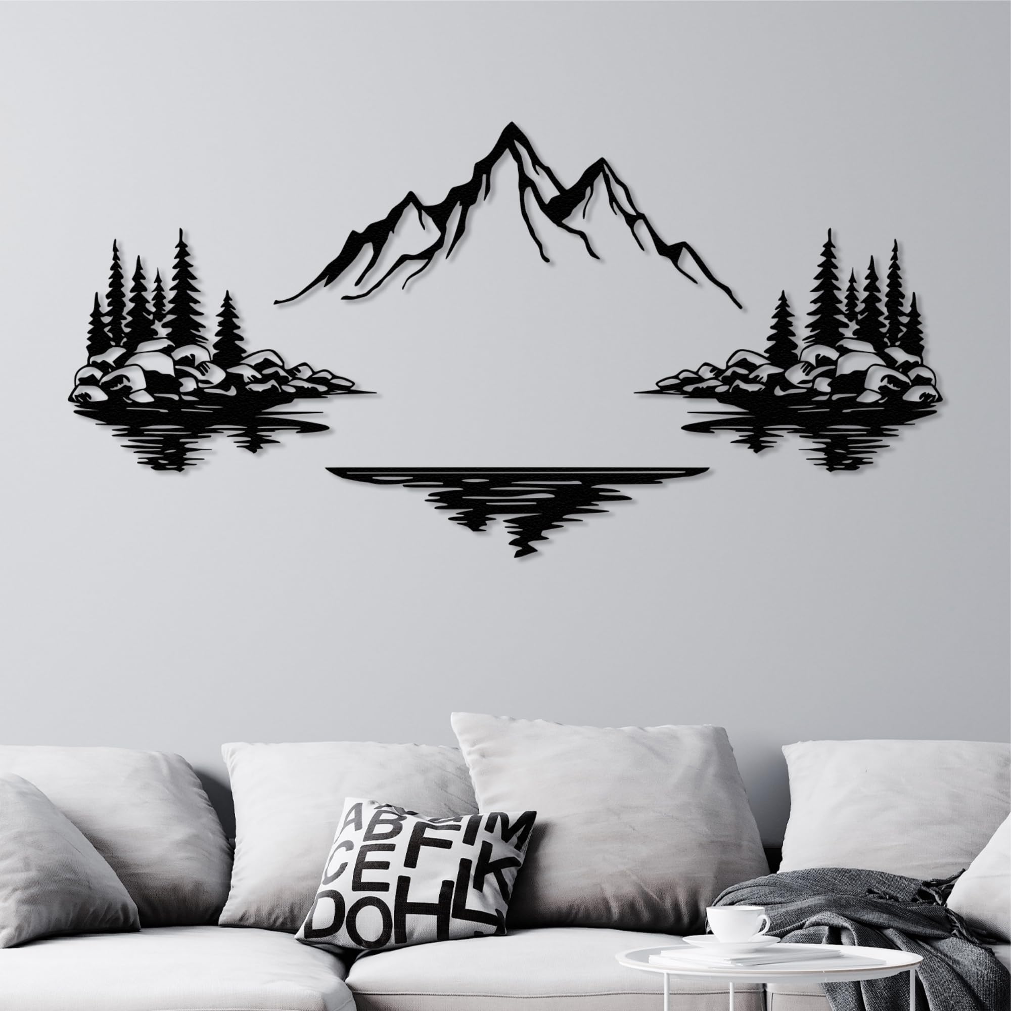 Amazon.com: 4-Piece Mountain, Forest & Lake Metal Wall Art, Unique ...