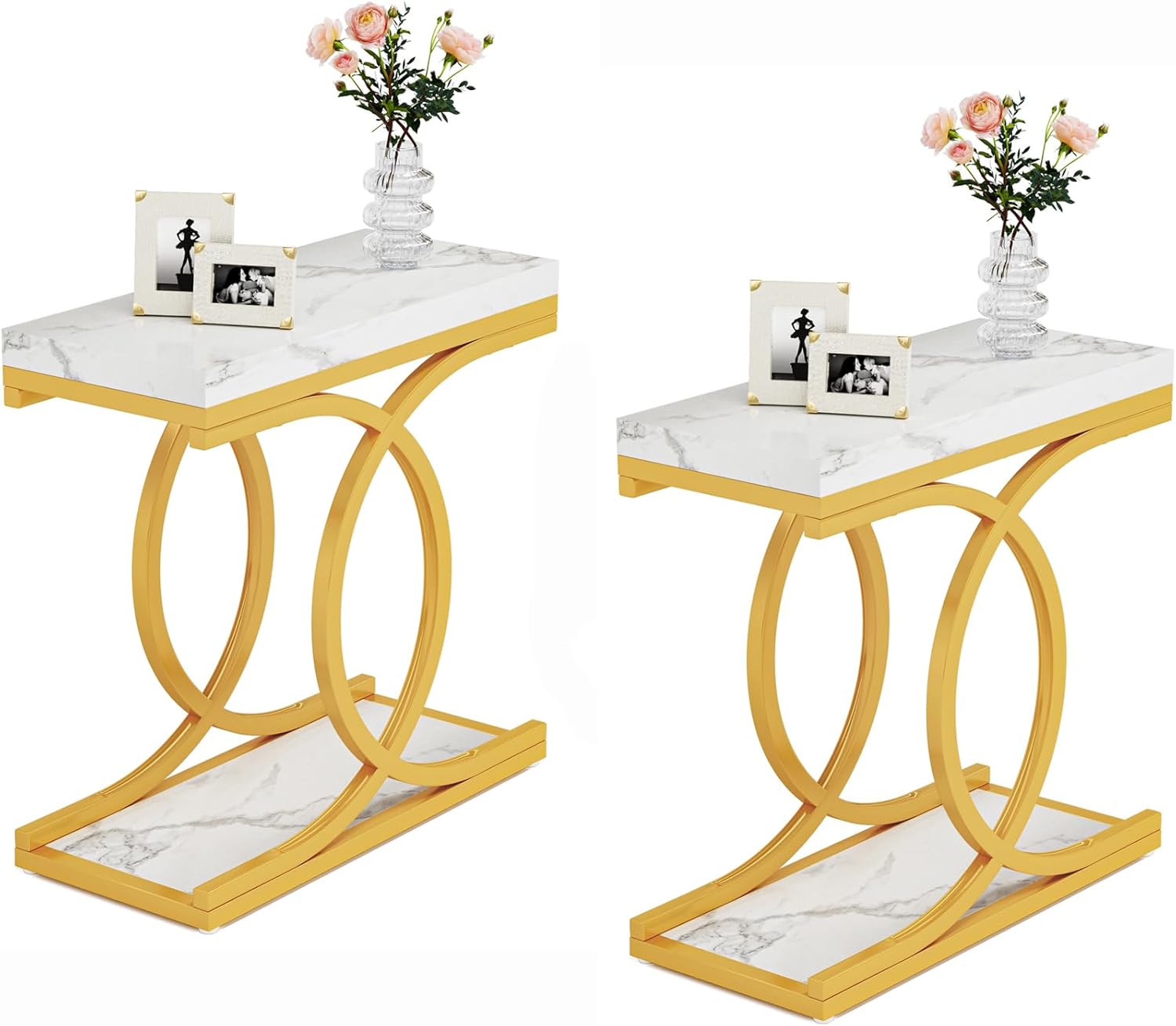 Amazon.com: Tribesigns Modern Side Table Set of 2, Rectangle End Table ...