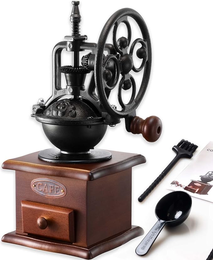 Amazon.com: Manual Coffee Grinde, Vintage Style Wooden Hand Coffee ...