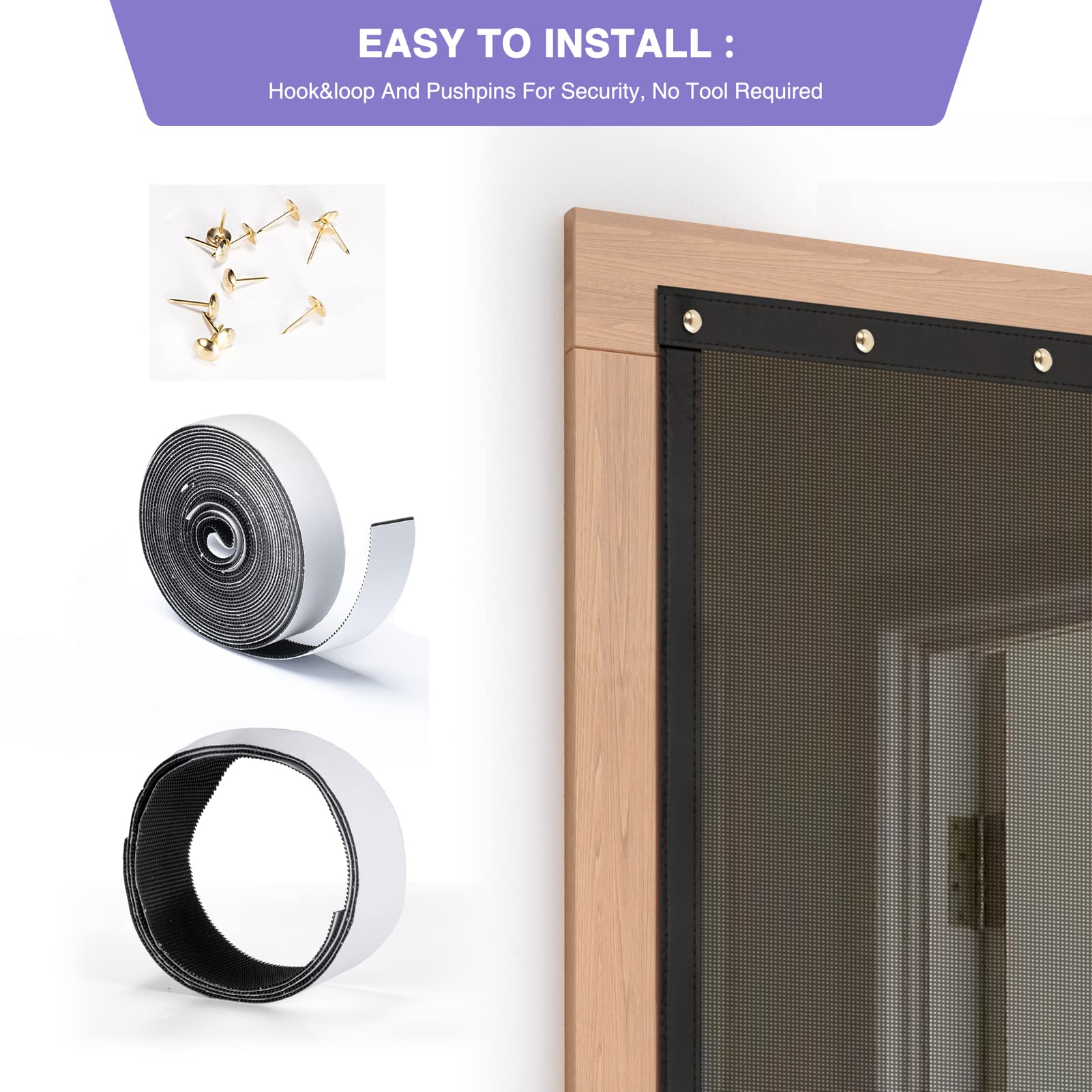 Snapklik.com : Fiberglass Magnetic Screen Door, Self Sealing & Heavy ...