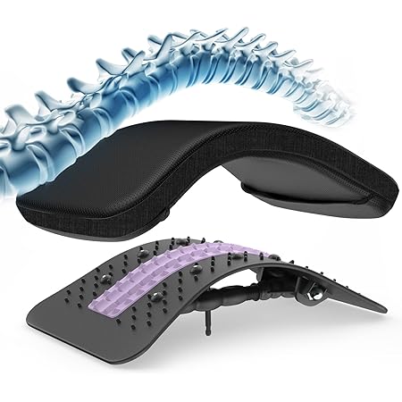 Amazon.com: Back Stretcher with Cushion For Lower Back Pain Relief ...