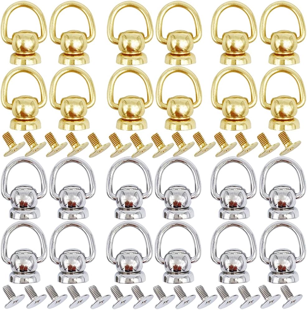 Amazon.com: 30Pcs Brass Rivet Button Ball Studs Rivets D Ring 360 ...