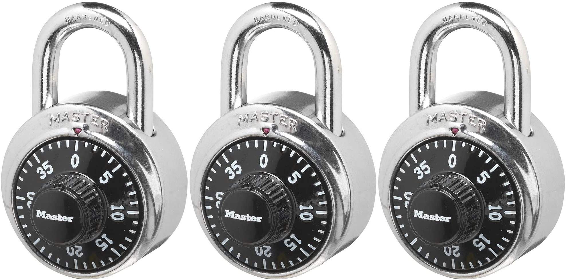 Master Lock 1500D Locker Lock Combination Padlock, 3Pack, Black ...