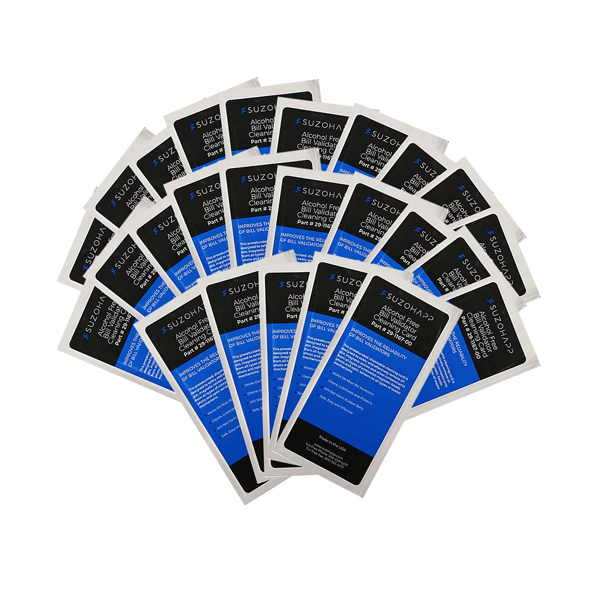 "Alcohol Free" Dollar Bill Validator / Acceptor Pre-saturated Cleaning ...