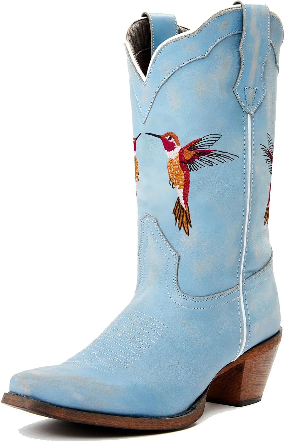 Amazon.com | GORBINETI Women Hummingbird Embroidered Cowboy Boots ...