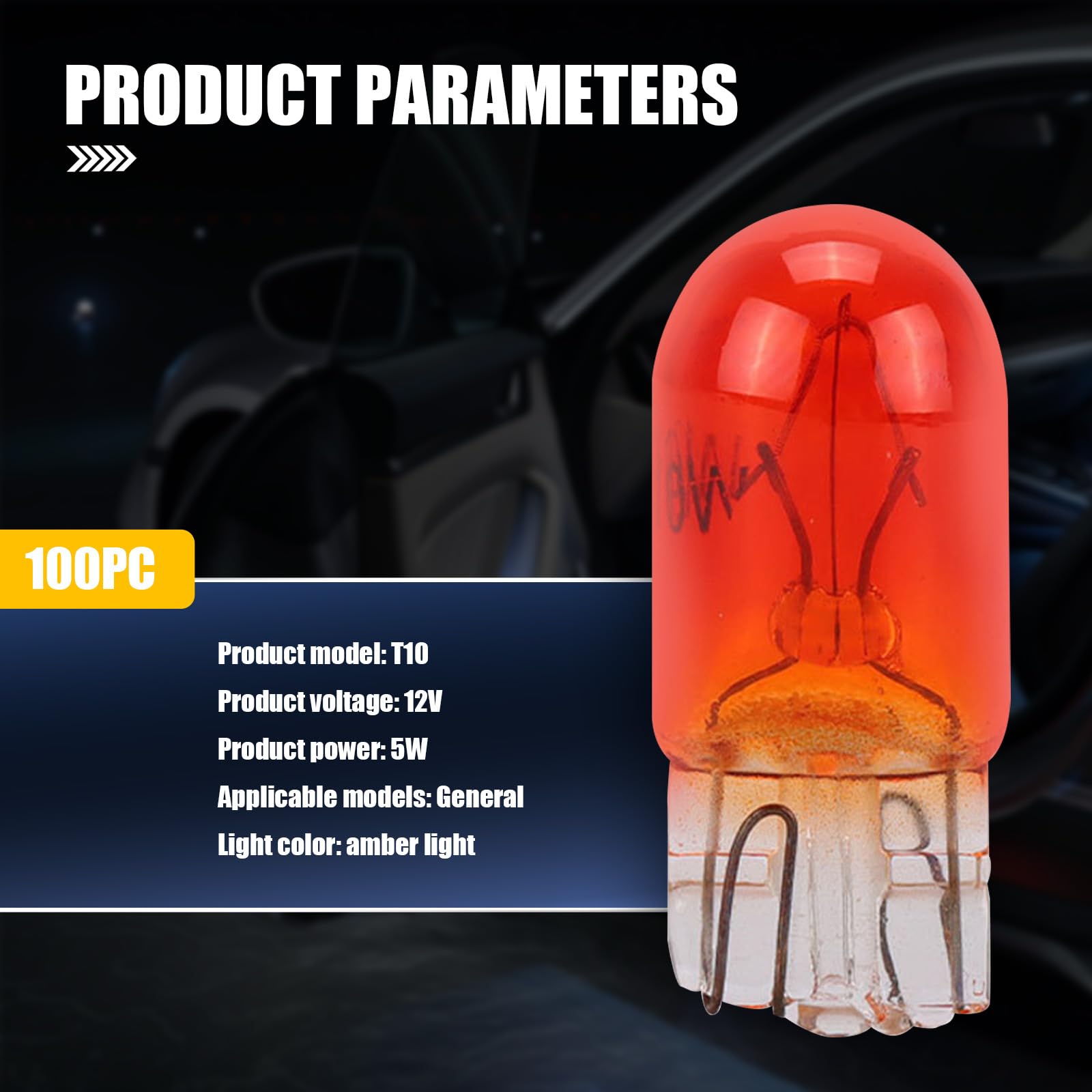 T10 Bulb GKmow 100 PCS Car Brake Light Bulb, T10 12V 5W Halogen ...
