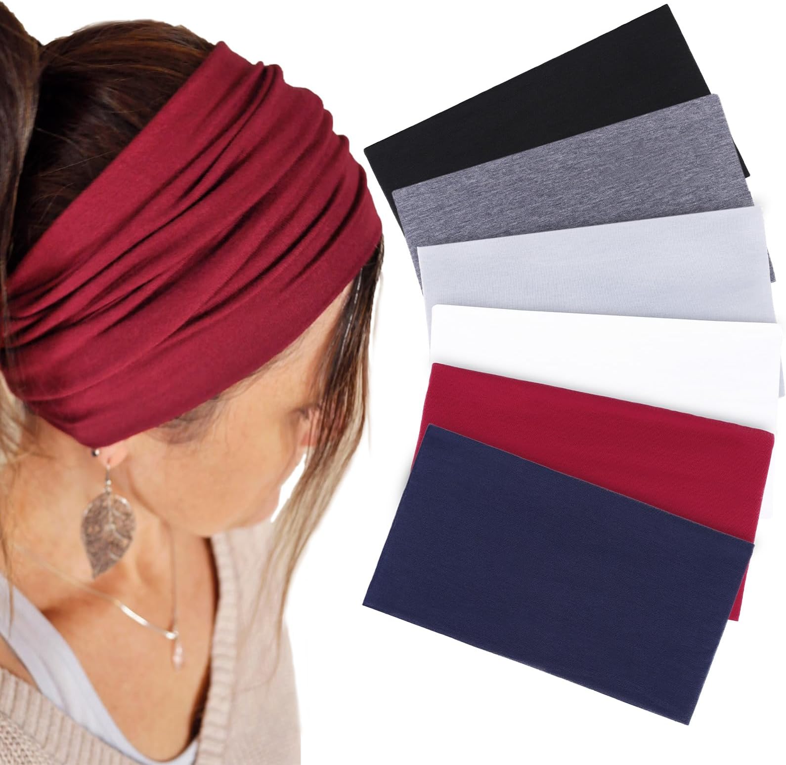 Amazon.com : XTREND 6 Packs Wide Headbands for Women Stretch Hair Band ...