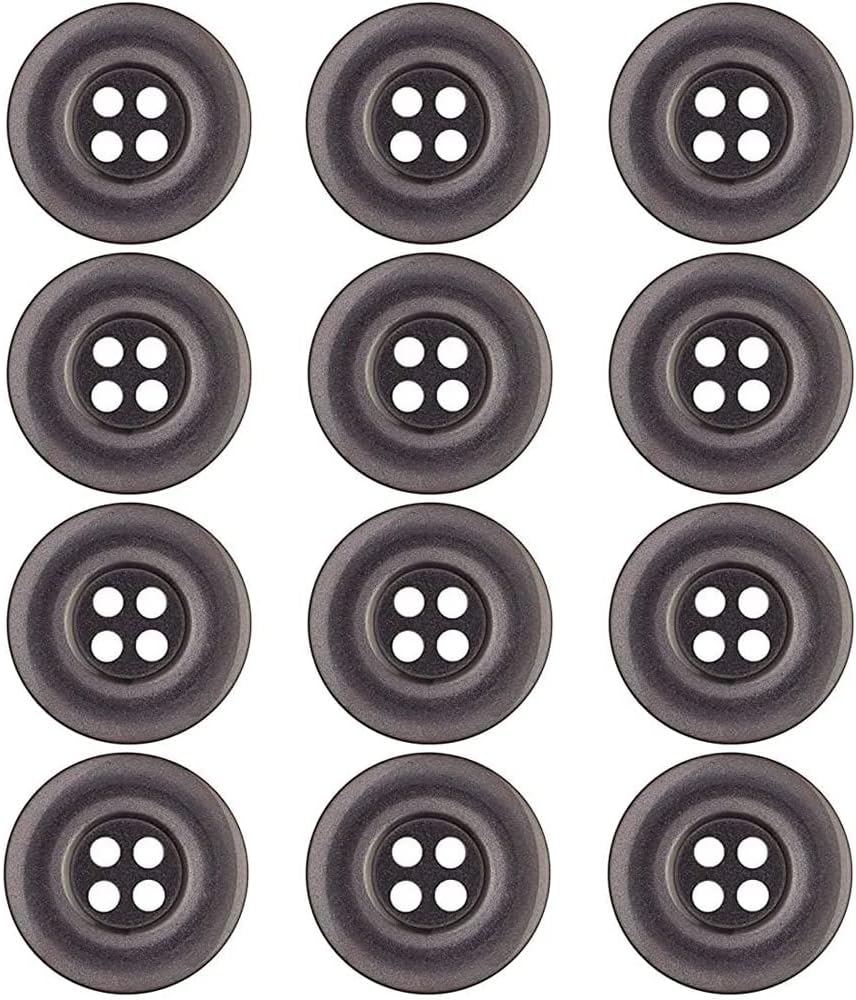 Amazon.com: Buttons 1/2 Inch (1/2”) 4 Hole 10 Pieces - White Black ...