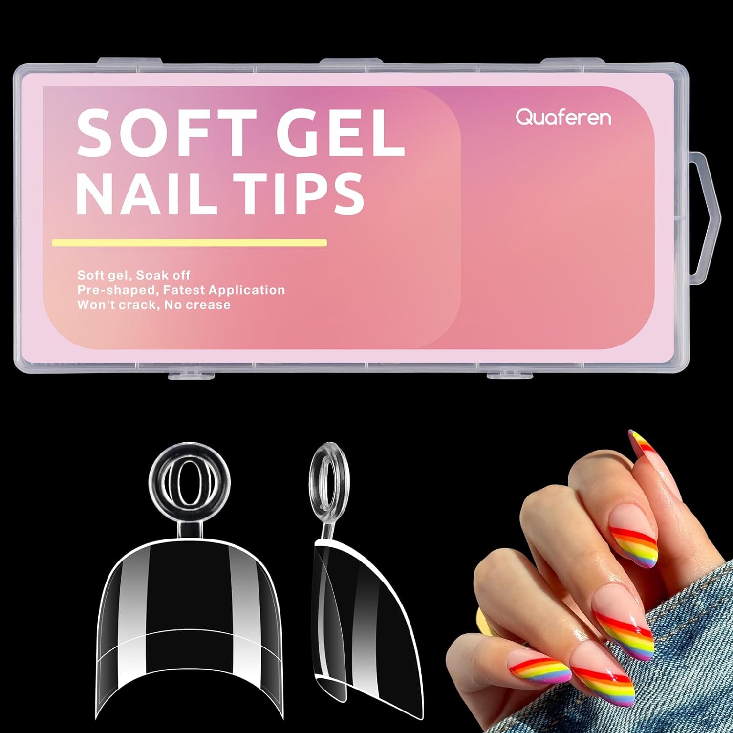 Amazon.com: Quaferen Extra Short Nail Tips: 600Pcs Almond Nail Tips ...