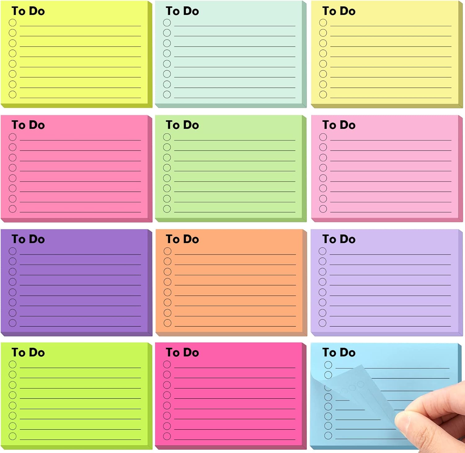 Amazon.com : AYZTKUX to do Notes, 12 Pieces 600 Sheets 3x4 Inch Planner ...