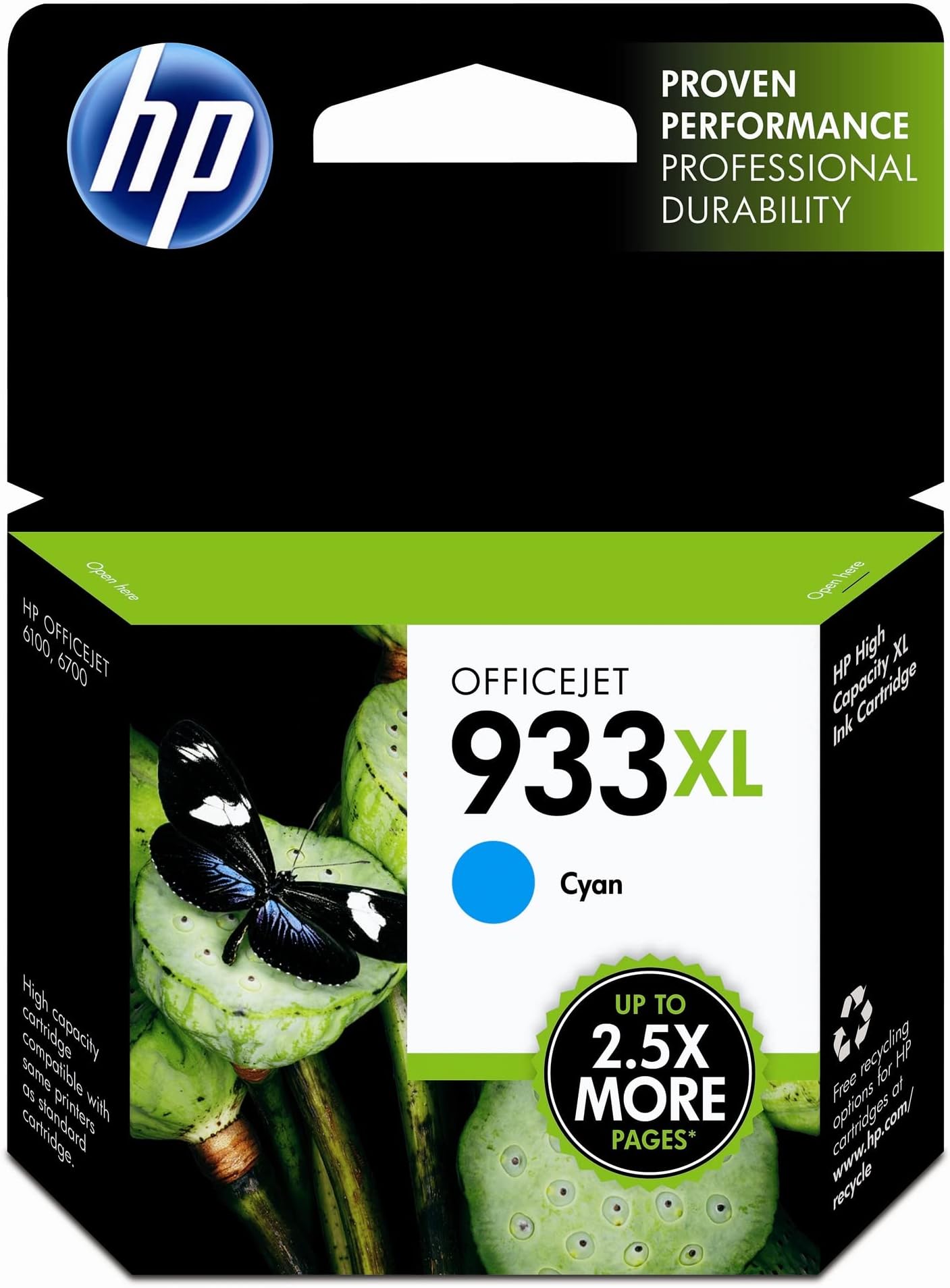 HP 933XL | Ink Cartridge | Cyan | Works with HP OfficeJet 6100, 6600 ...