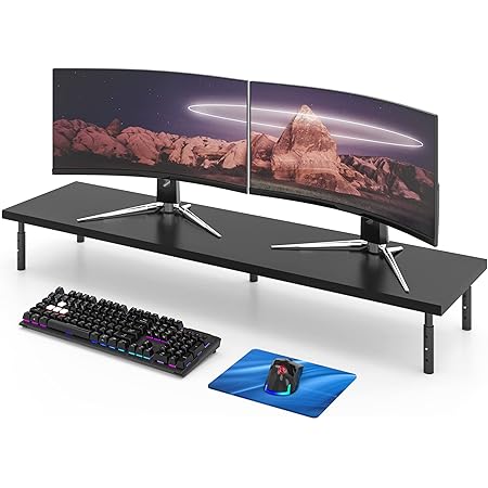 Amazon.com: WEGASTU Dual Monitor Stand Riser 42 inch Large Extra Long ...