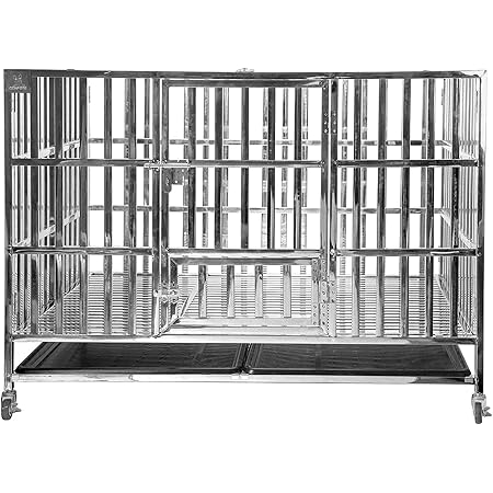 Amazon.com: Amazon Basics Heavy Duty Stackable Pet Kennel on Wheels ...