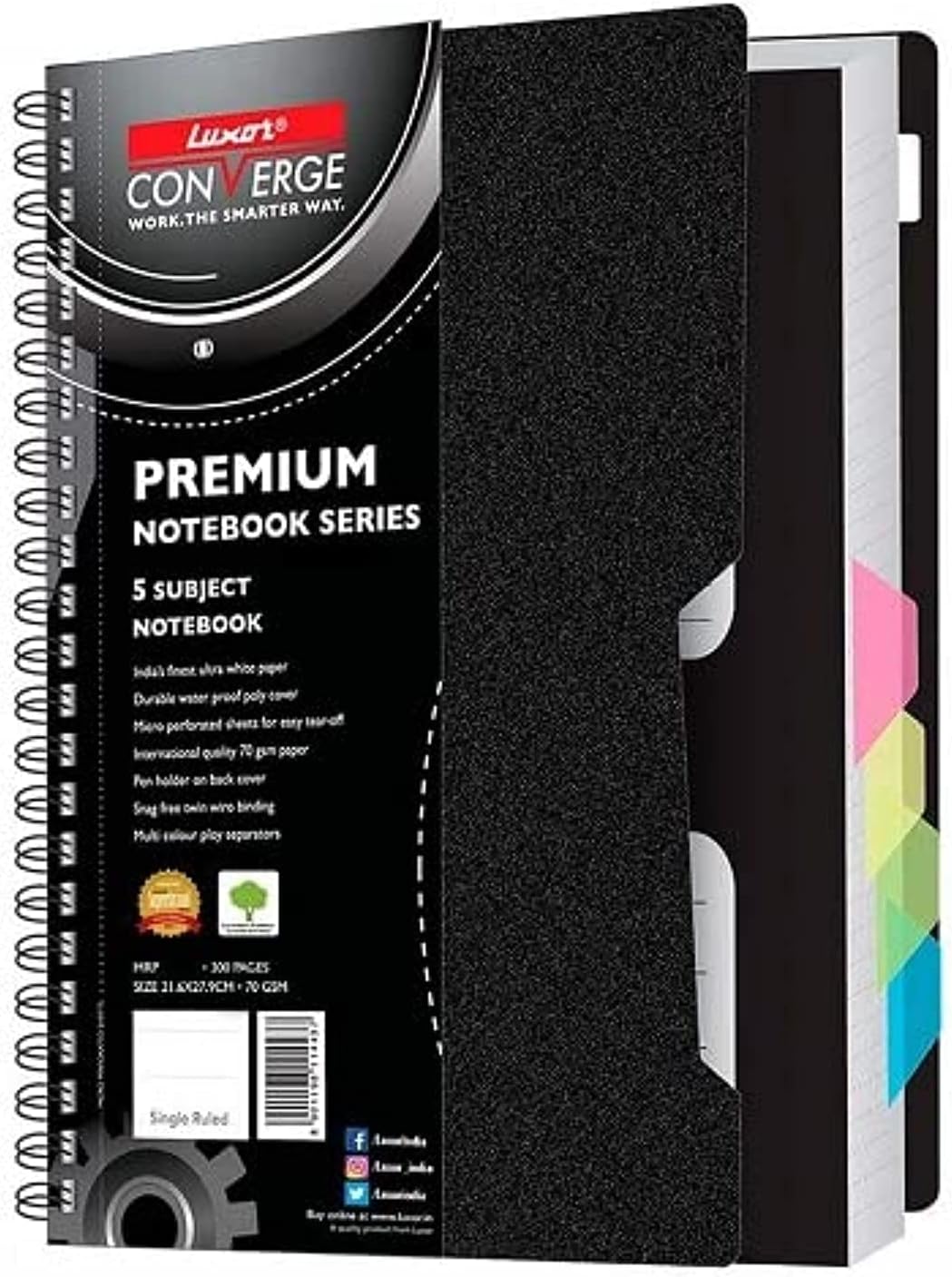 Oddy Wiro Note Book A5 Size - WR-A5-160 (Pack of 2, 160 pages per ...