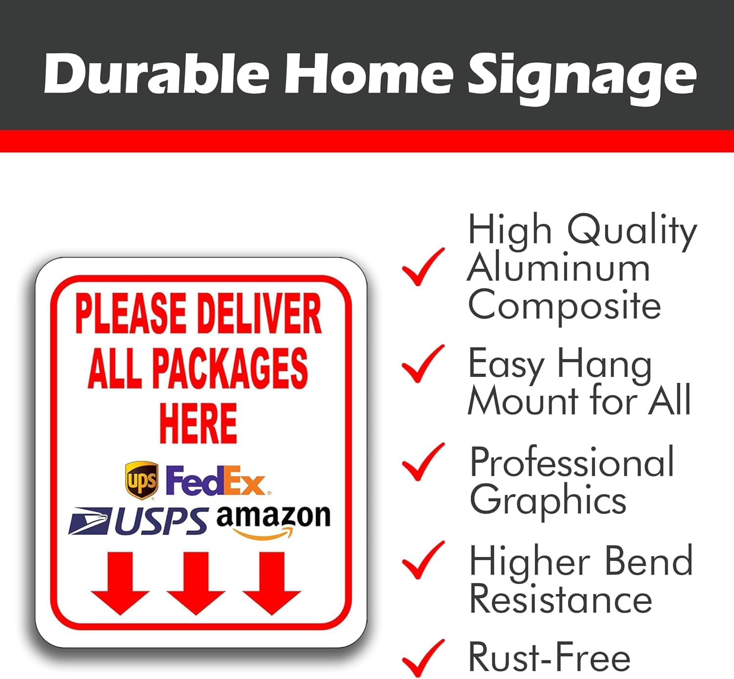 Porch Delivery Instructions Package Delivery Sign - Please Deliver All ...