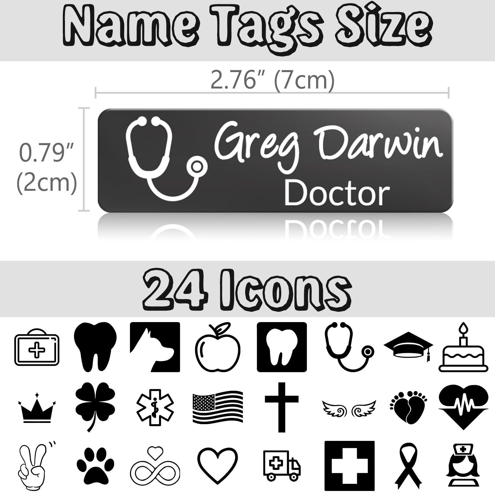 Nurse Name Tags Magnetic Custom Name Badge — Yours+Mine