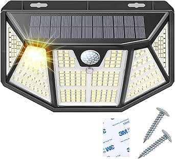 Amazon.co.jp : ソーラーライト センサーライト 【310LED 5面発光】 LEDライト 屋外 防水 人感センサーライト 3つ知能モード 自動点灯 明るい 太陽光センサーライト ...