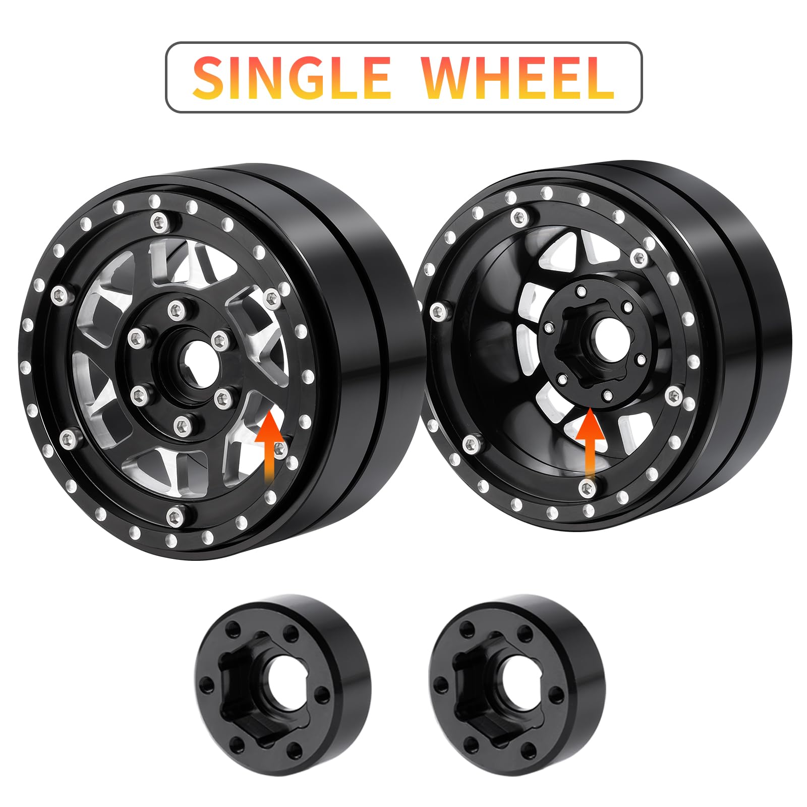 Rc Tractor 1.9" Aluminum Dually Beadlock Wheels For 1/10 Scale RC ...