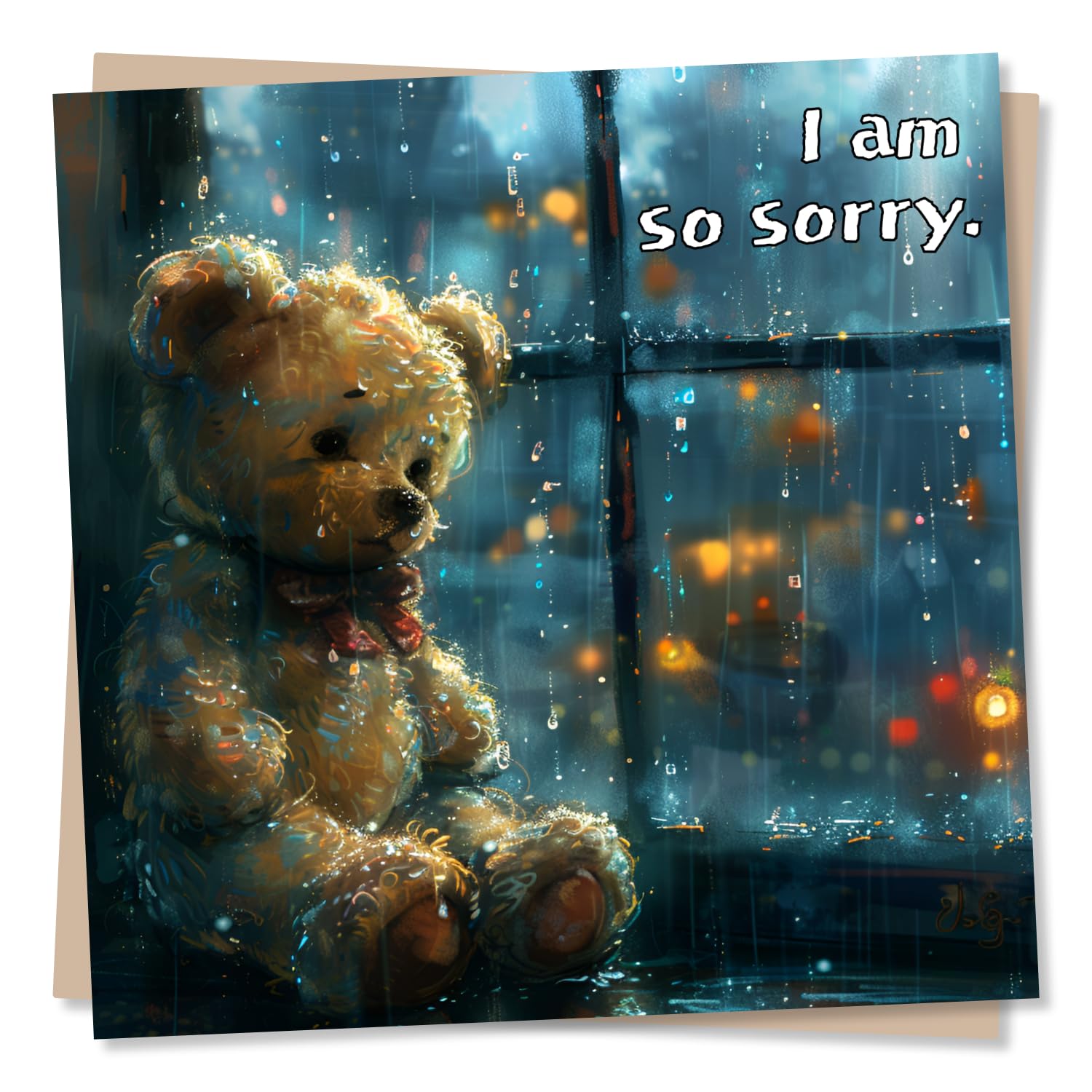 Heartfelt Teddy Bear Sympathy Card - I Am So Sorry - Teddy Bear Window ...