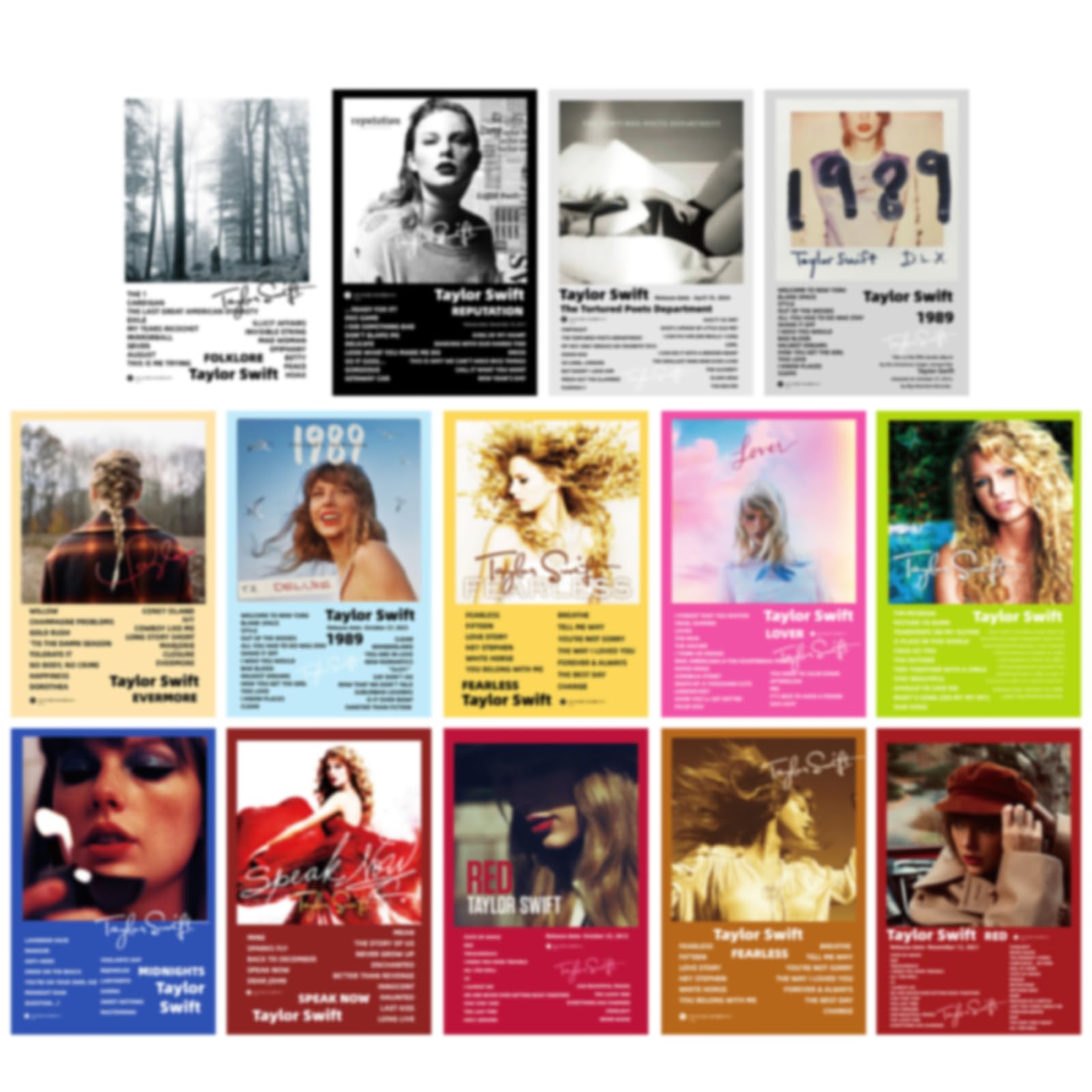 Amazon.com: Decor taylor Poster,A Set of 14 posters 12.8x7.9inch, Eras ...