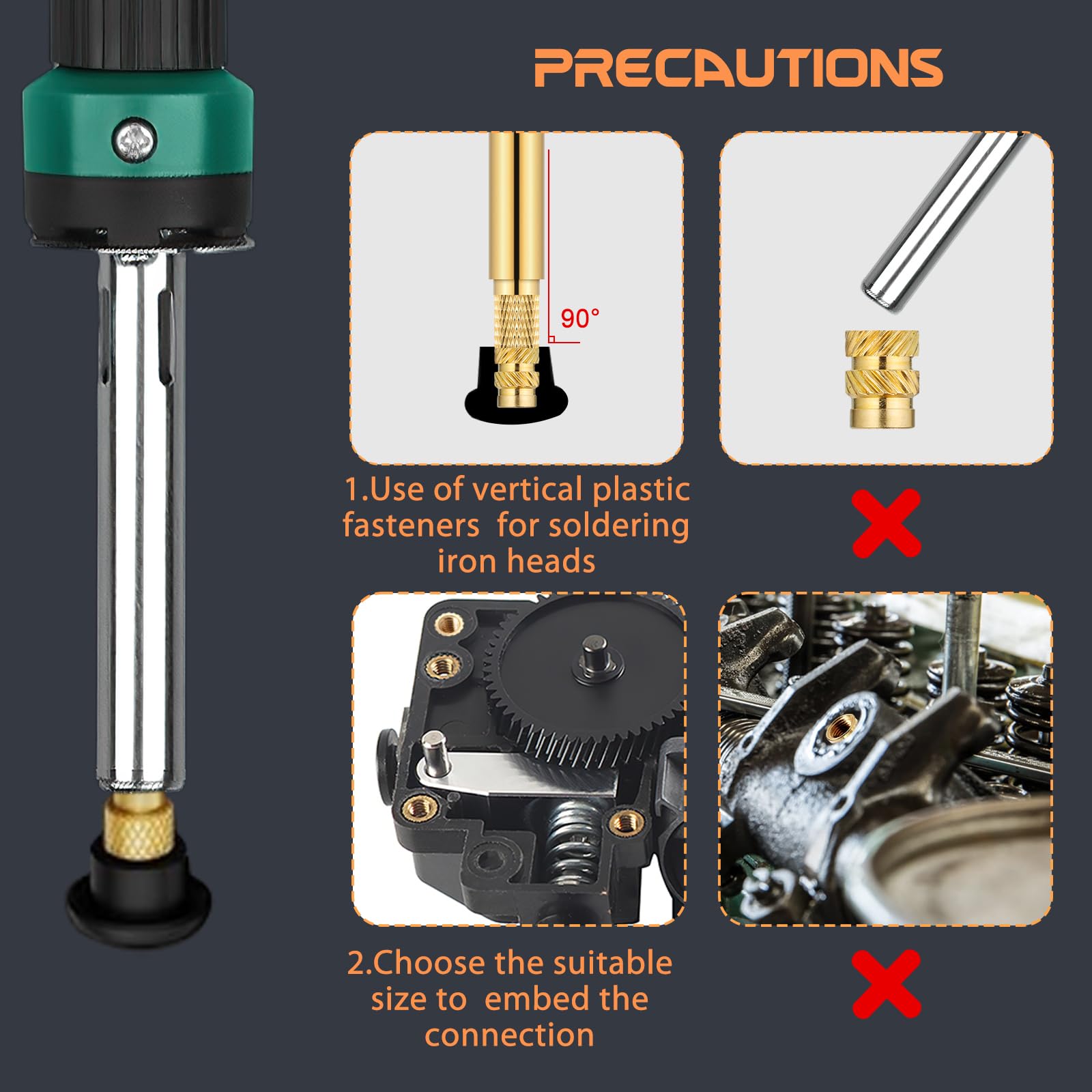 Snapklik.com : 8 Pcs Heat Set Insert Tool Soldering Iron Tips M2 M2.5 ...