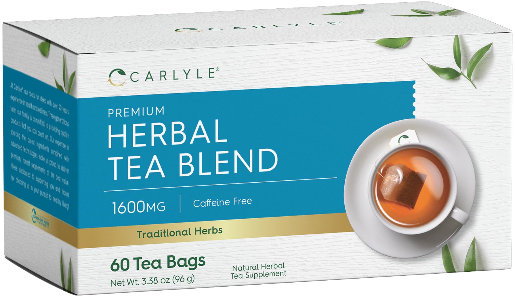 Amazon.com: Herbal Tea Blend | 60 Tea Bags | Caffeine Free Herbal Tea ...