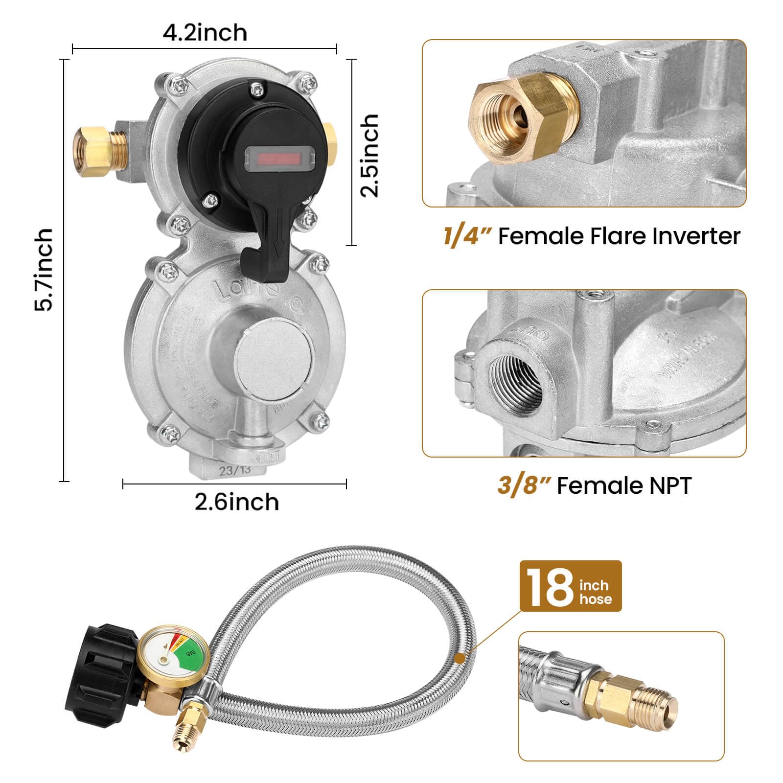 Snapklik.com : Aekops RV Propane Regulator 2 Tank Hoses For RV Trailer ...