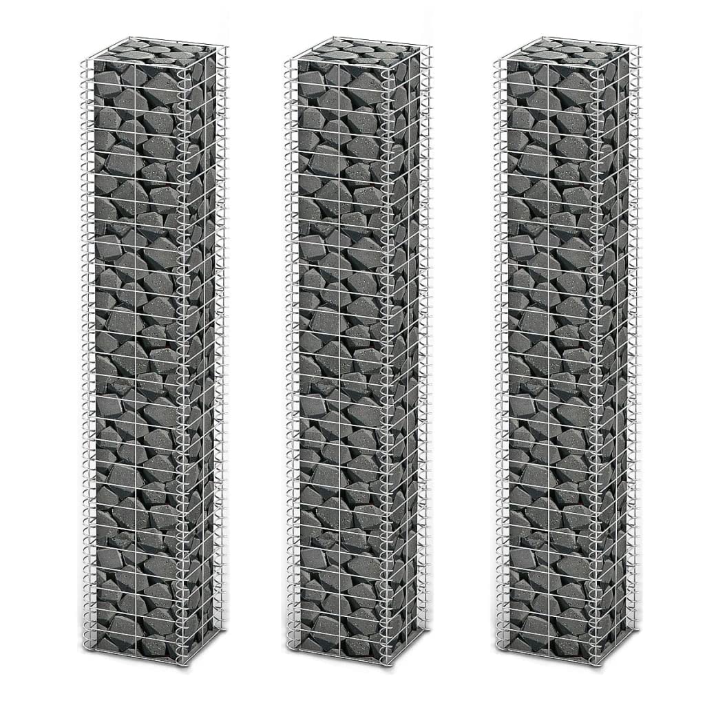 Amazon.com: loibinfen Gabion Set 3 pcs Galvanized Wire 9.8"x9.8"x59 ...