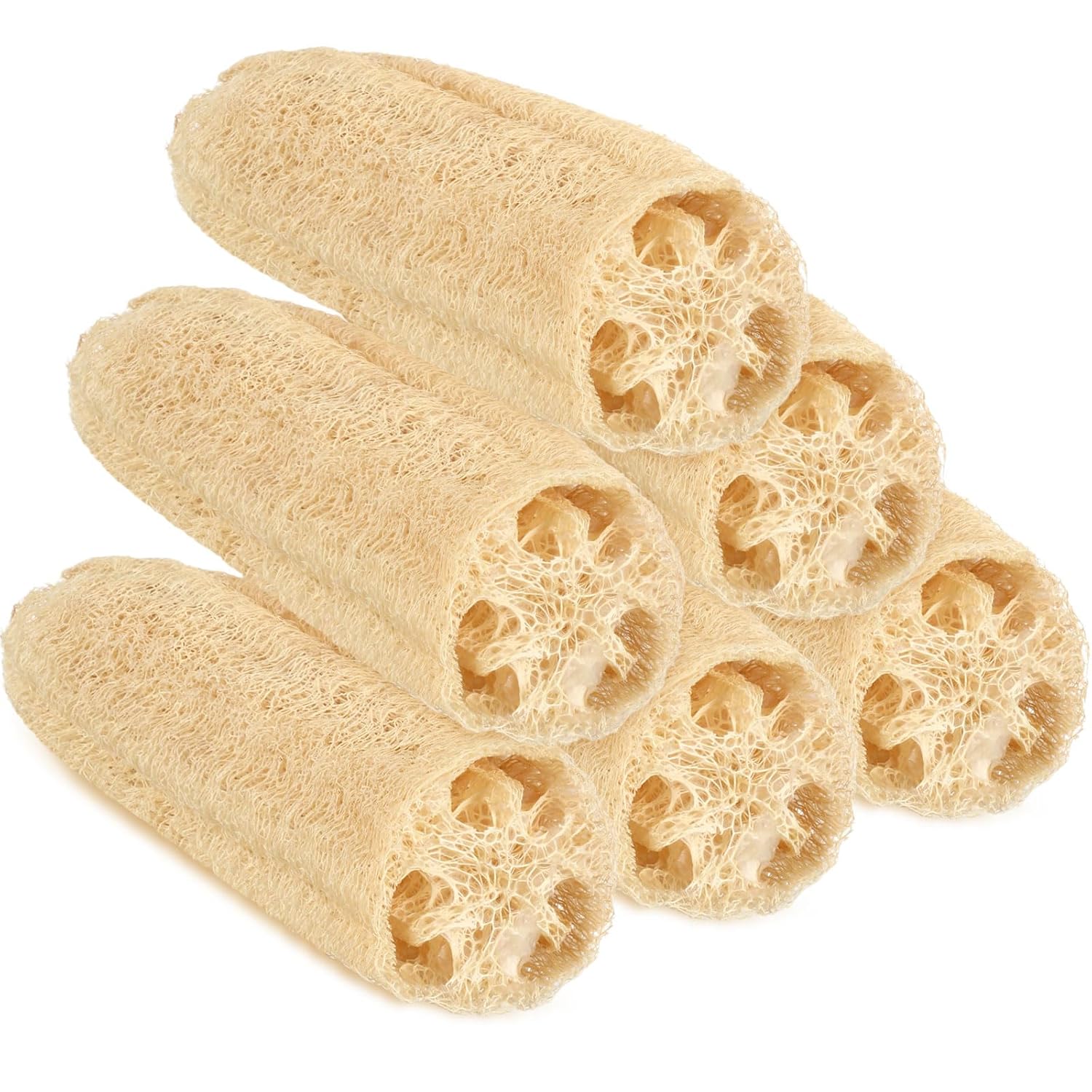 Amazon.com: Mifoci 6 Pcs Natural Loofah Sponge 12 Inch Luffa Bath ...