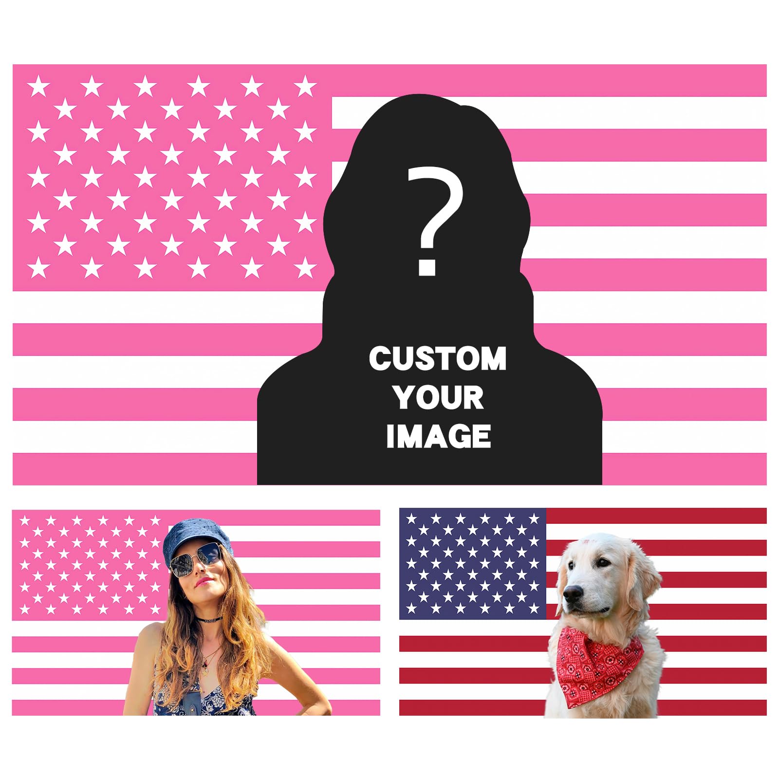 Amazon.com : Custom Pink America Flag 2x3FT Add Personalized Images To ...