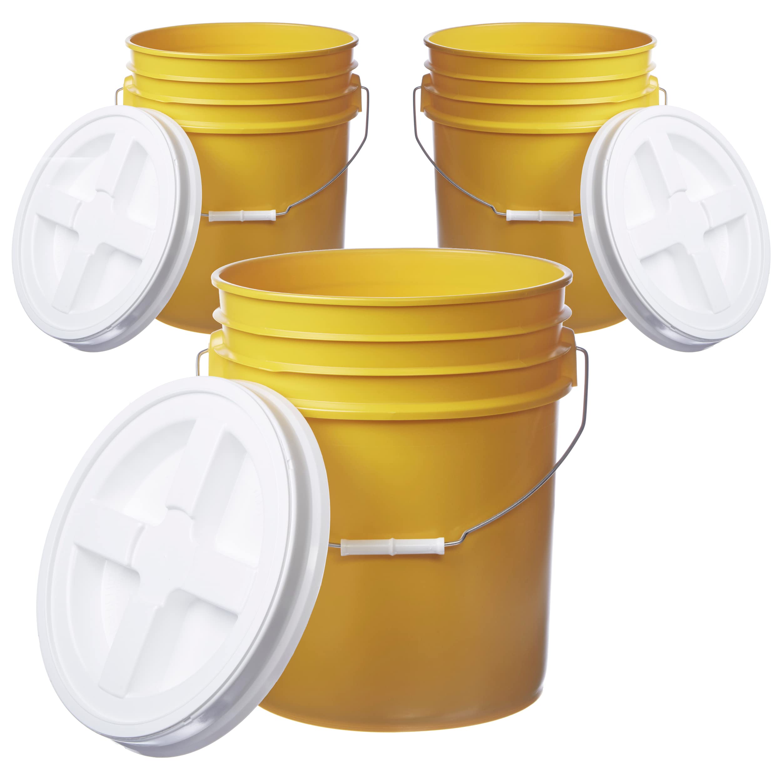 Hdpe Plastic Pails 3 Pack 5 Gallon Food Grade Buckets (3 Pack) - BPA ...