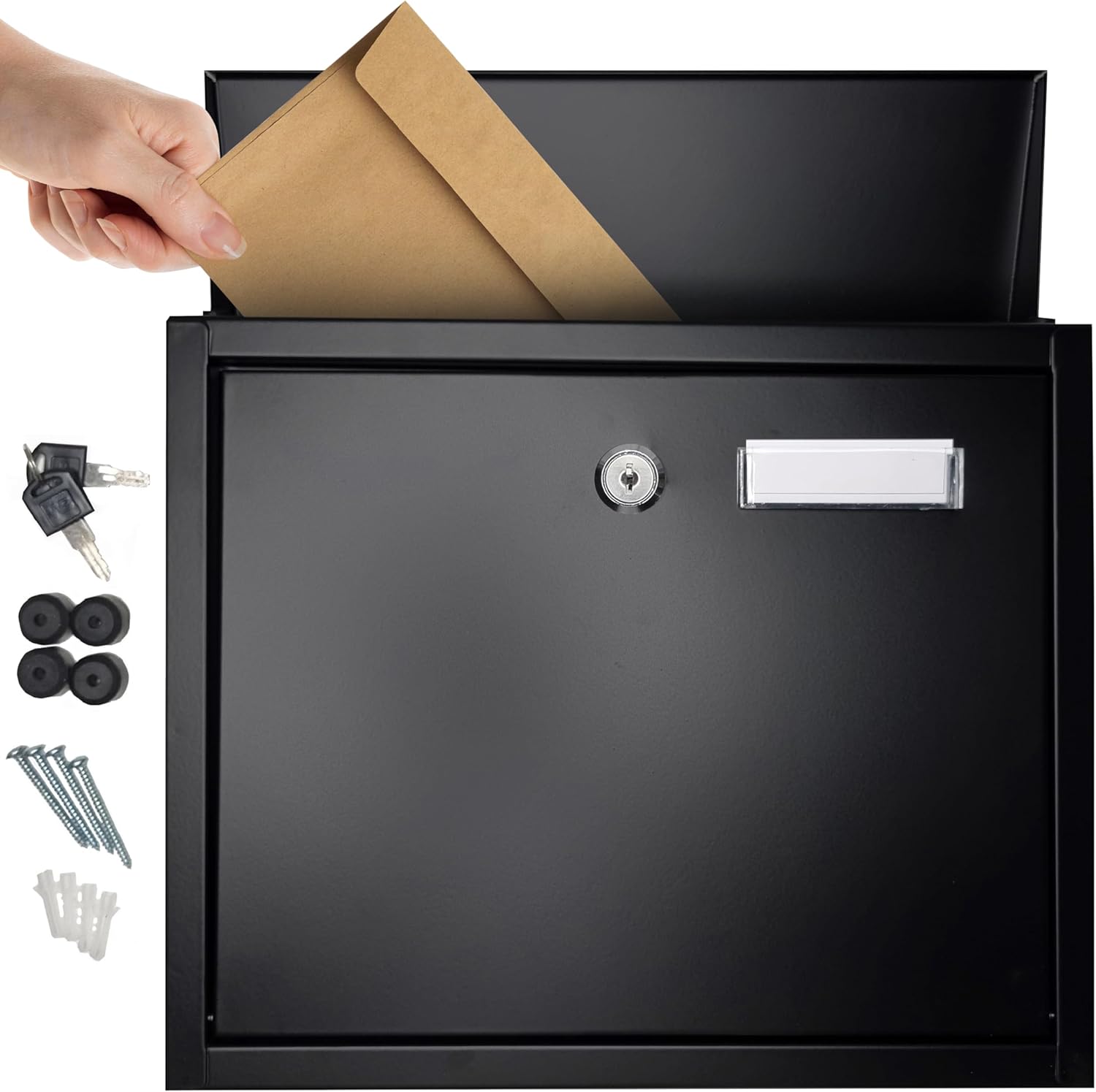 FURNISHED Wall Mounted Letter Box - Large Mail Outdoor Post Box Weather ...