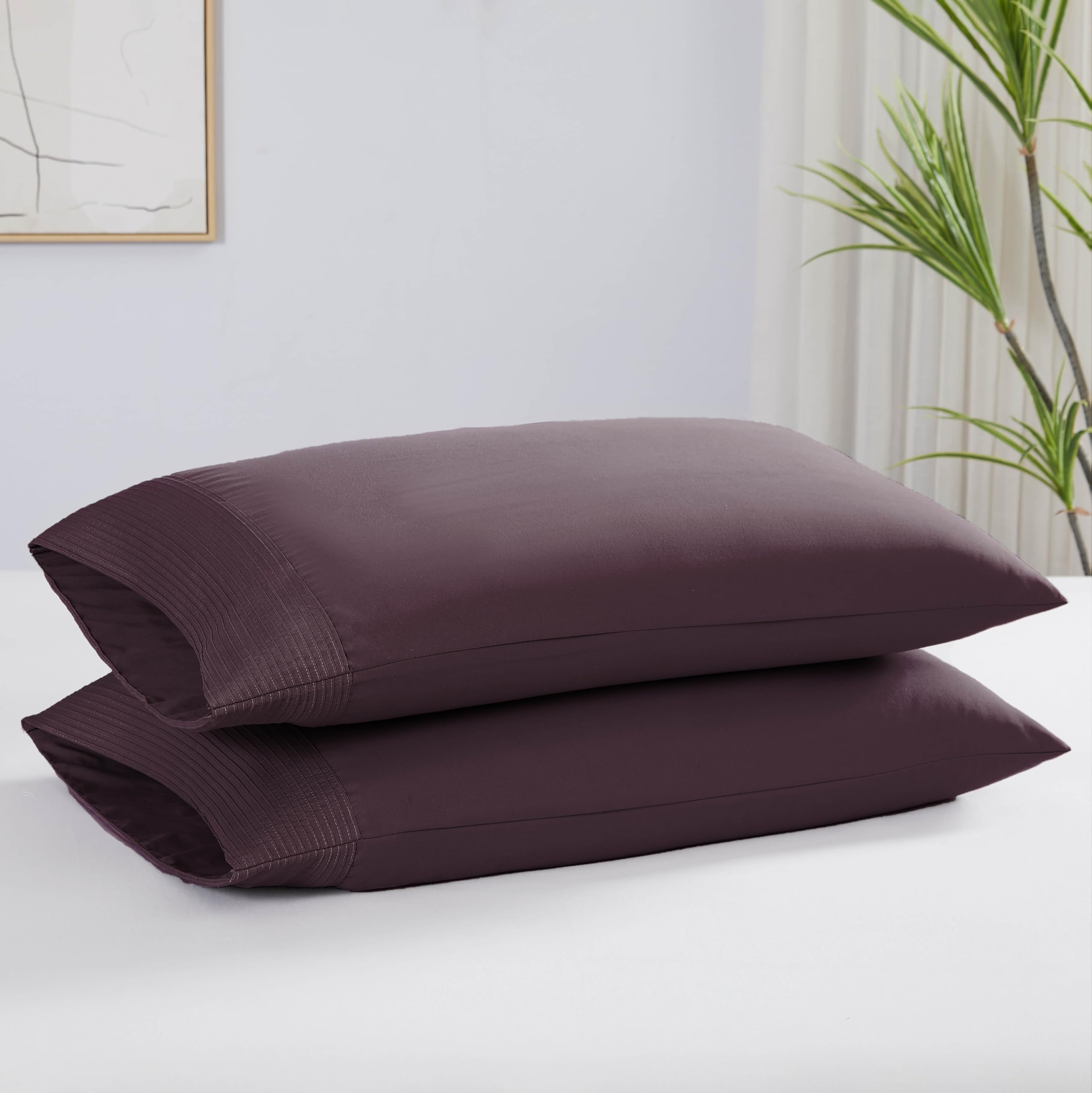 Amazon.com: Southshore Fine Living, Inc. Pleated Purple Pillow Cases ...