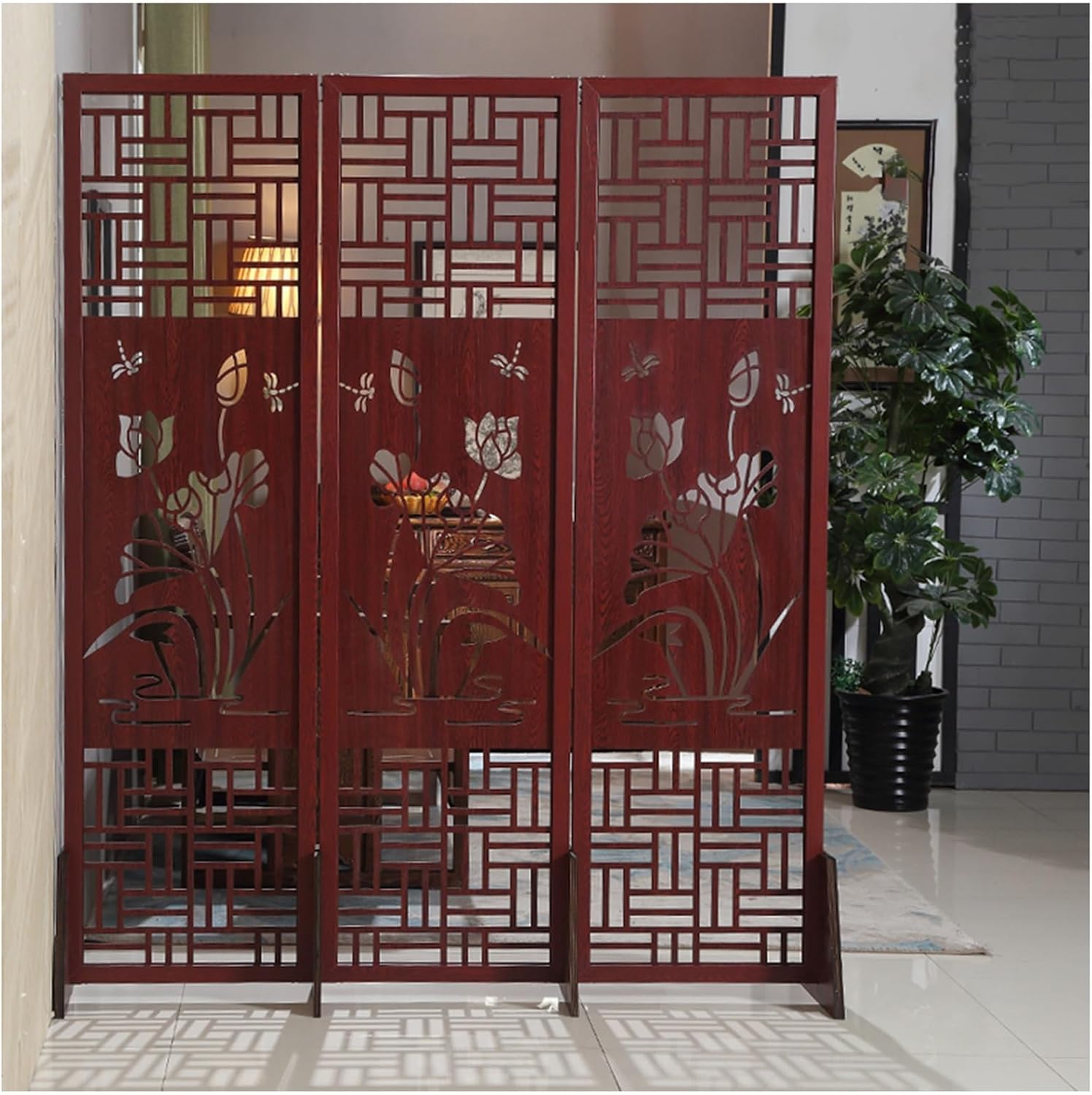 Amazon.com: LXLZYXSF Chinese Vintage Carved Room Divider Partition ...