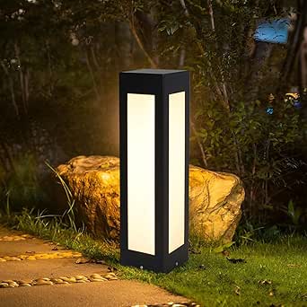 PTOUG Outdoor Solar Landscape Path Light with 3000K LED Warm Lighting - IP65 Waterproof Aluminum ...