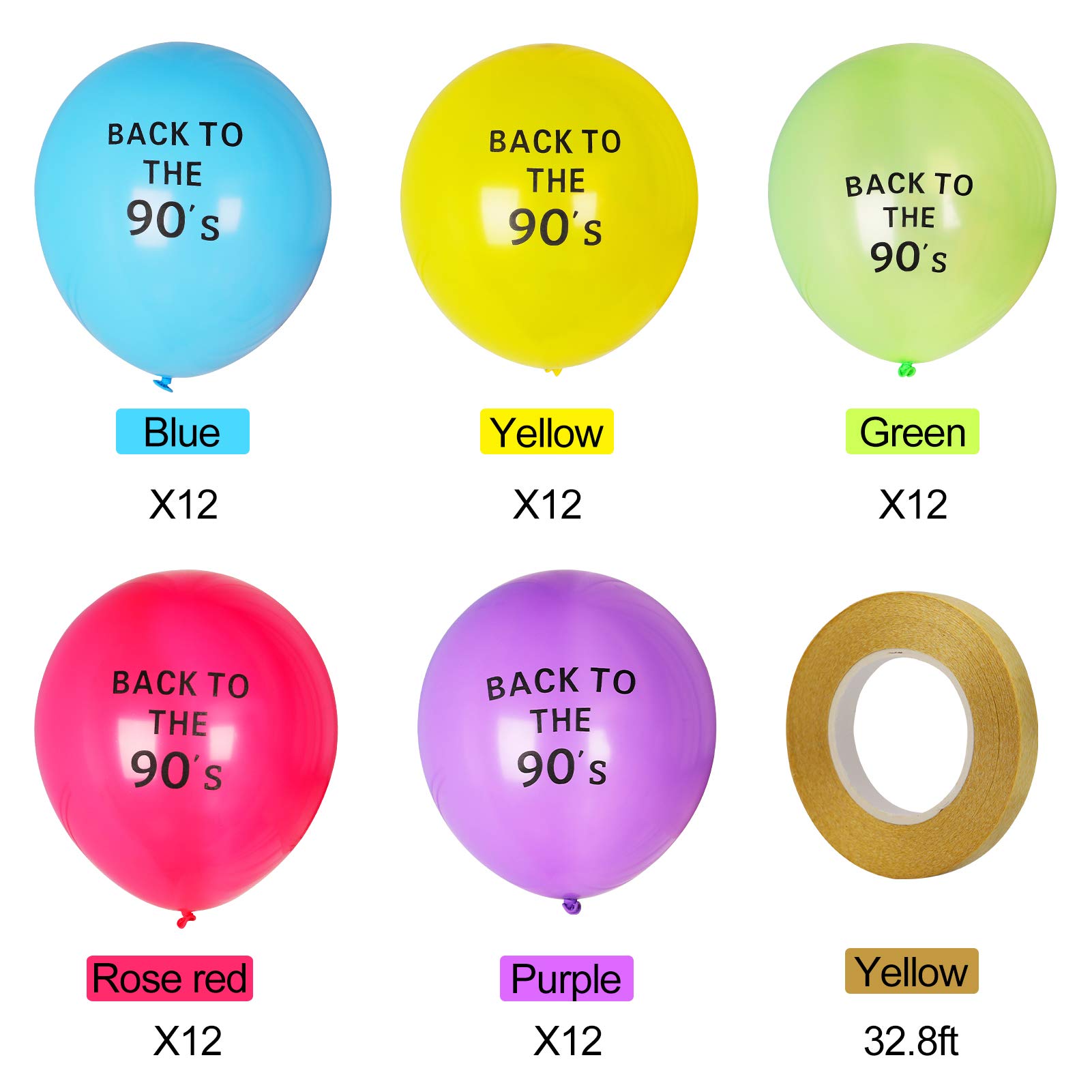 Buy Yoaokiy 90S Theme Birthday Party Balloons Decorations Supplies ...