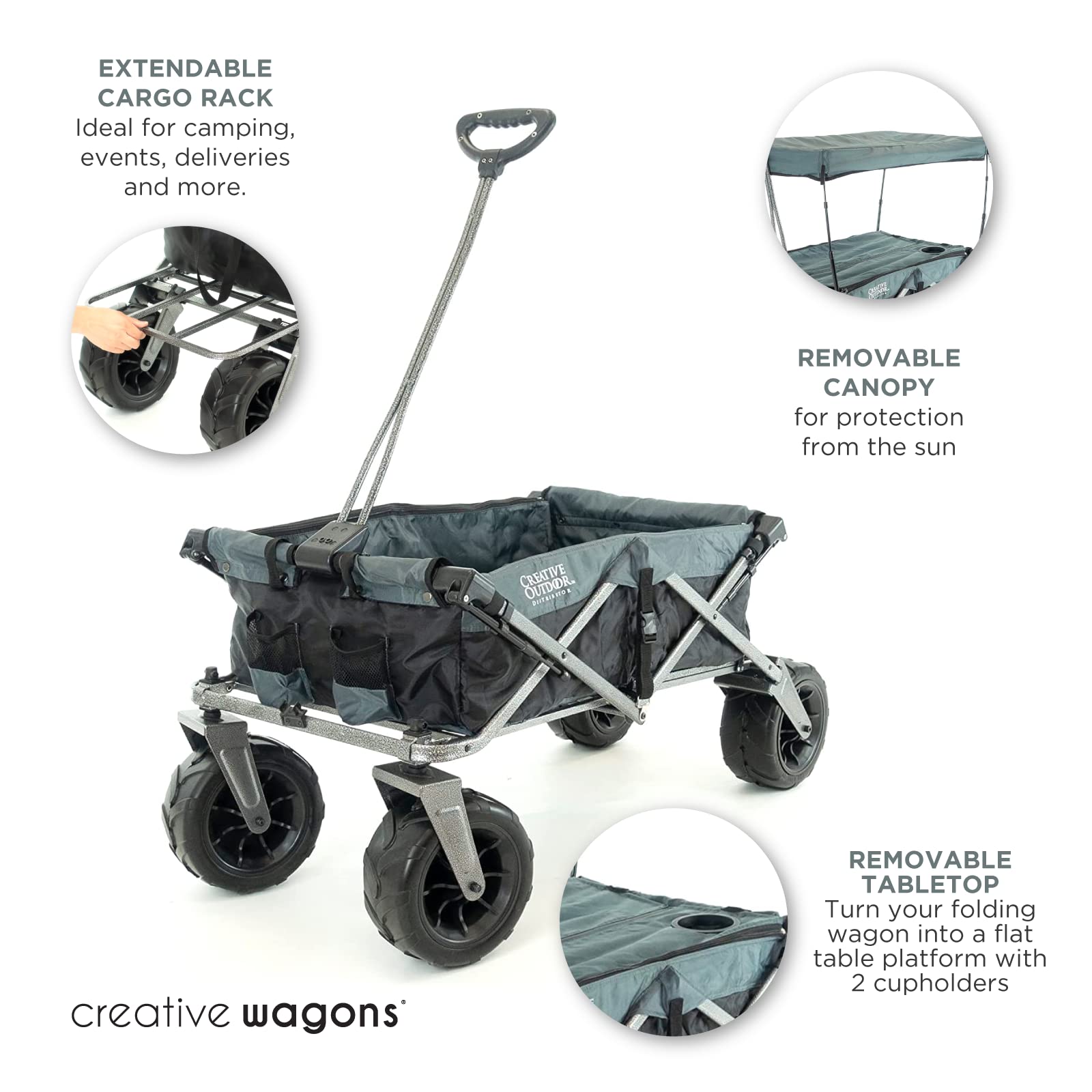 Snapklik.com : Creative Outdoor Push Pull Stroller Wagon, Beach Hauler XXL