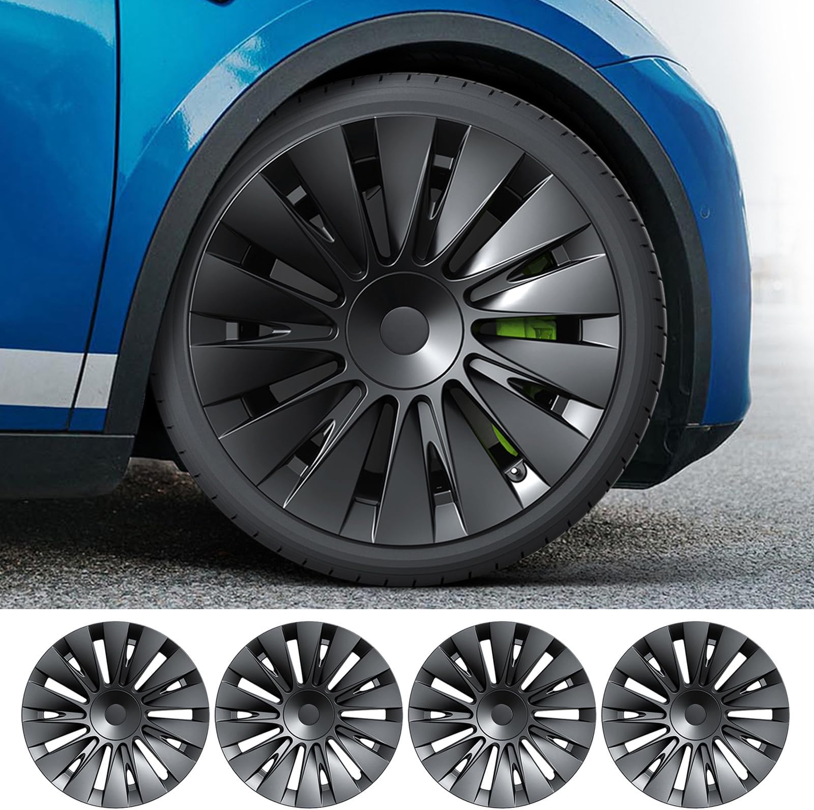 Amazon.com: POSWIS Wheel Covers 19 Inch Hubcaps for Tesla Model Y 2019 ...