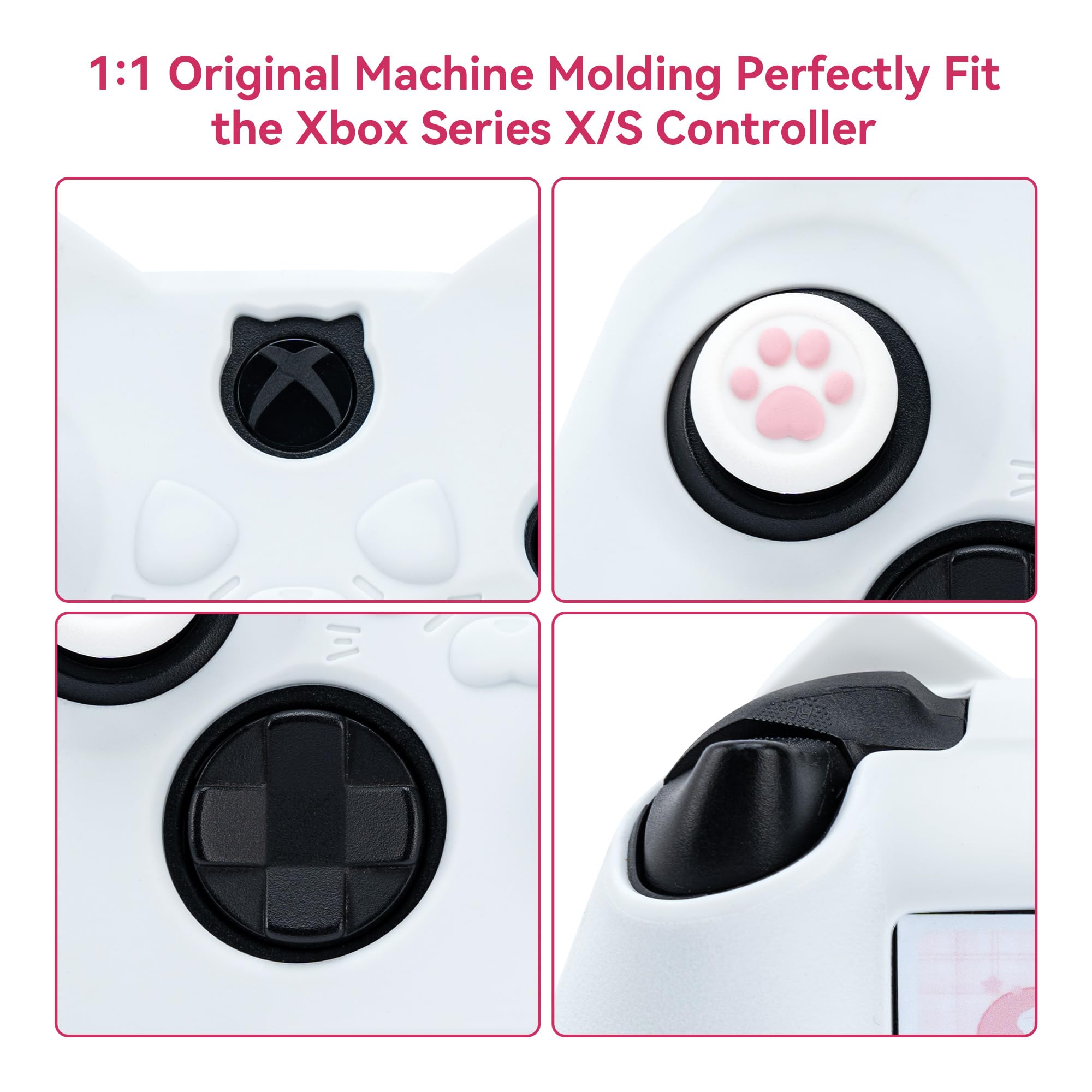 Snapklik.com : GeekShare Cat Paw Controller Skin Grips Set Anti-Slip ...