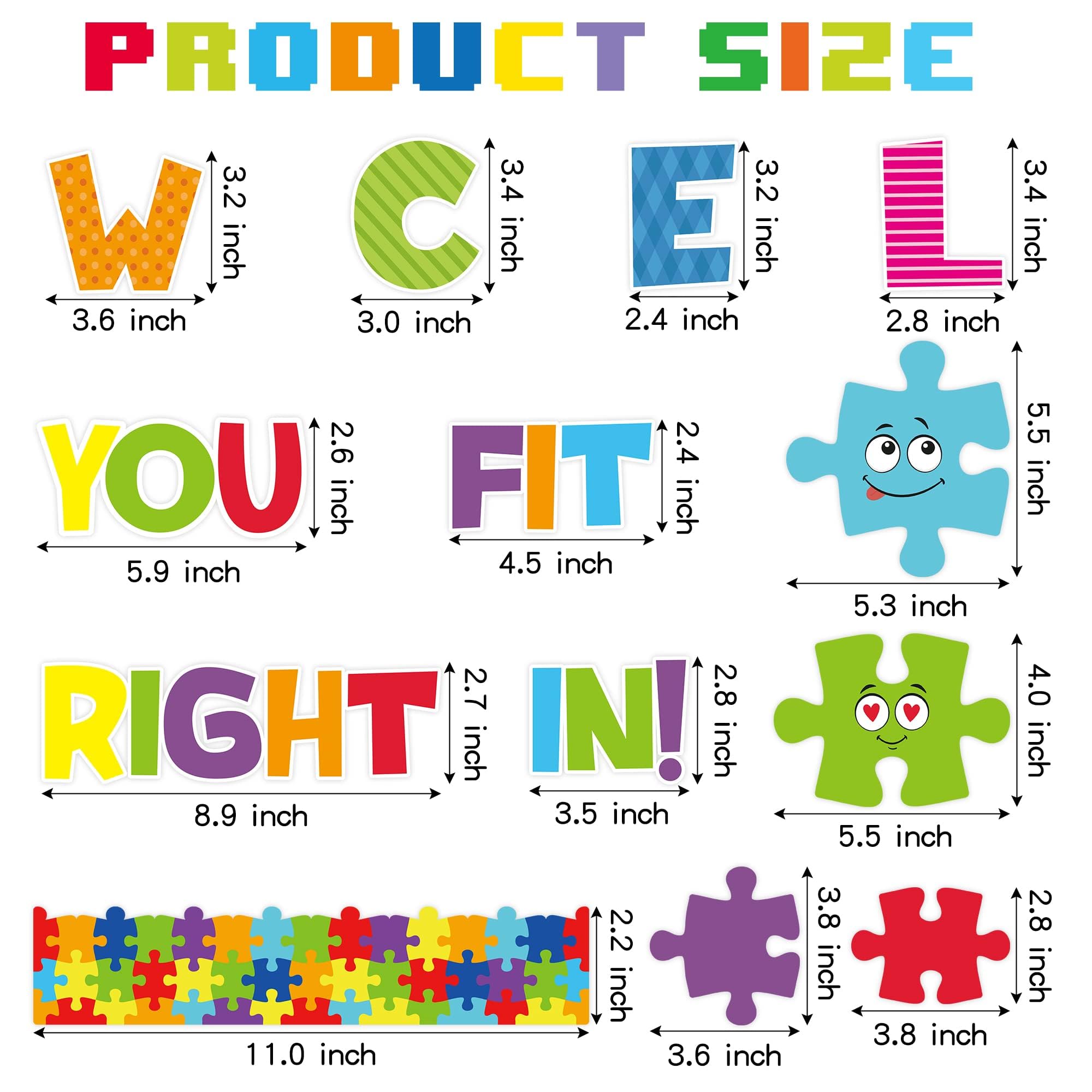 Snapklik.com : 123P Back To School Puzzle Pieces Bulletin Board Cutouts ...