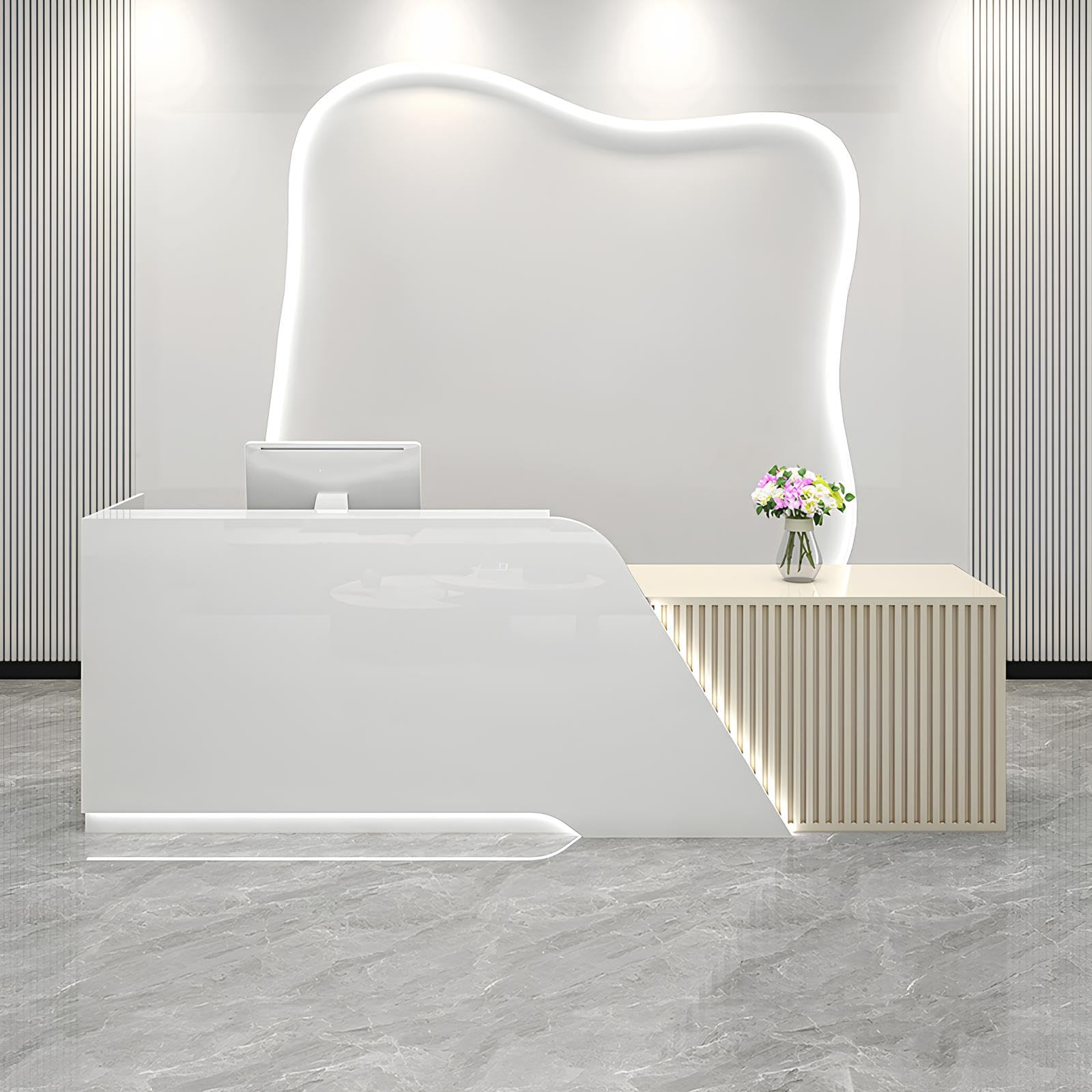 Amazon.com: Reception Counter Desk, Front Desk Reception Counter with ...