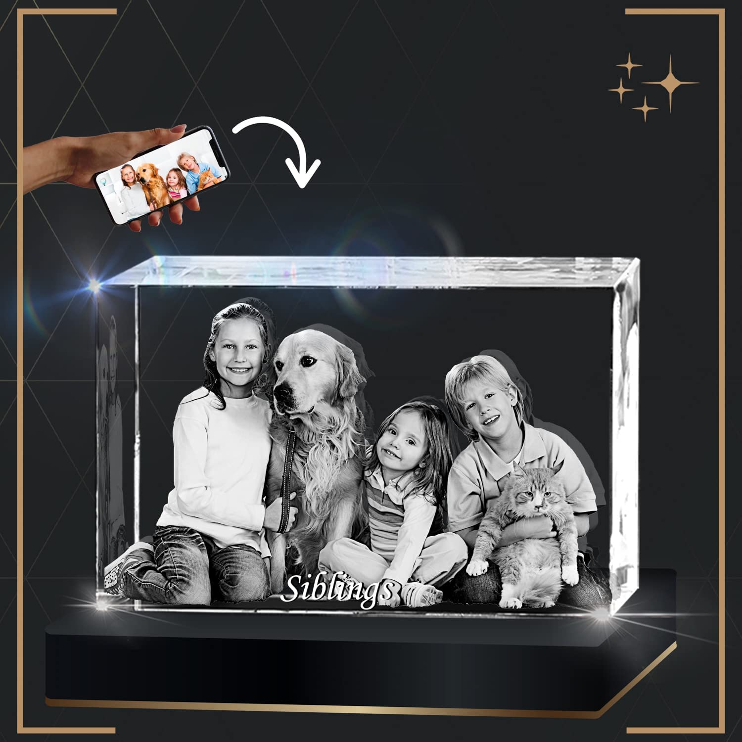 Amazon.com - 3D Crystal Photo, 3D Crystal Picture Cube Hand Cut ...