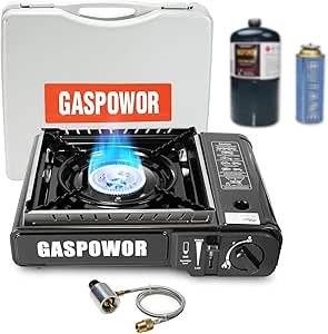 Amazon.com: Dual Fuel Camp Stove with Windblocker, Propane or Butane Stove10000 BTU With Propane ...