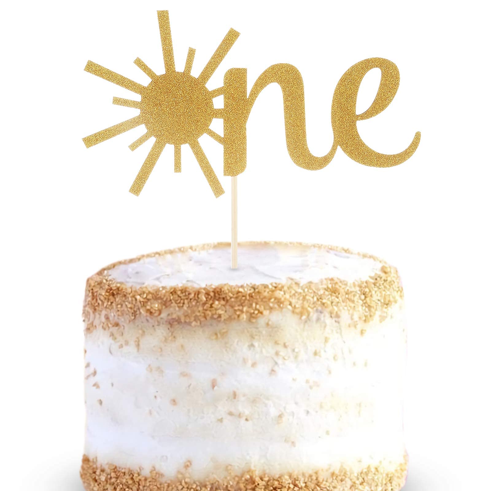 Buy Festiko Cake Topper for Baby 1st Birthday - Gold Glitter Sunshine ...