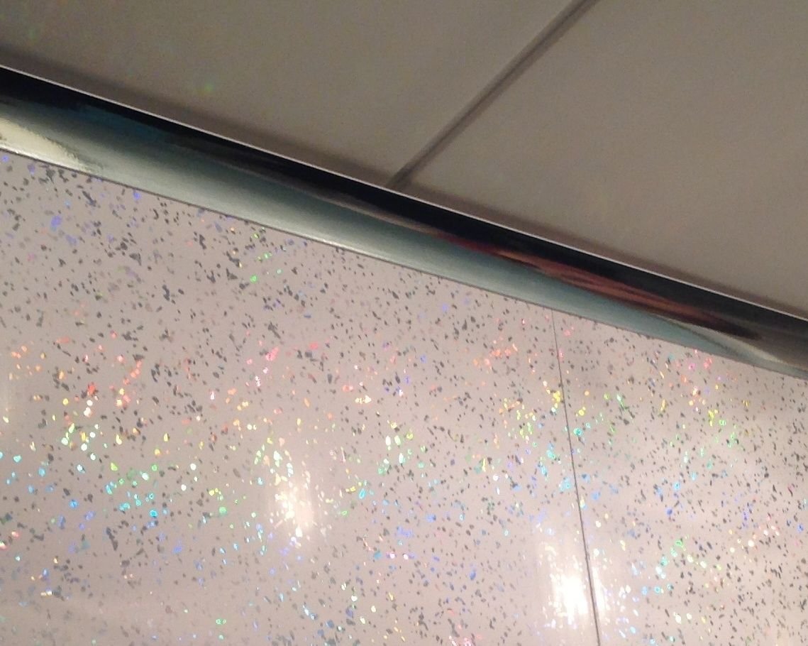 DBS Silver 8mm Coving 2.6m Trim For Bathroom Ceiling Cladding Shower ...